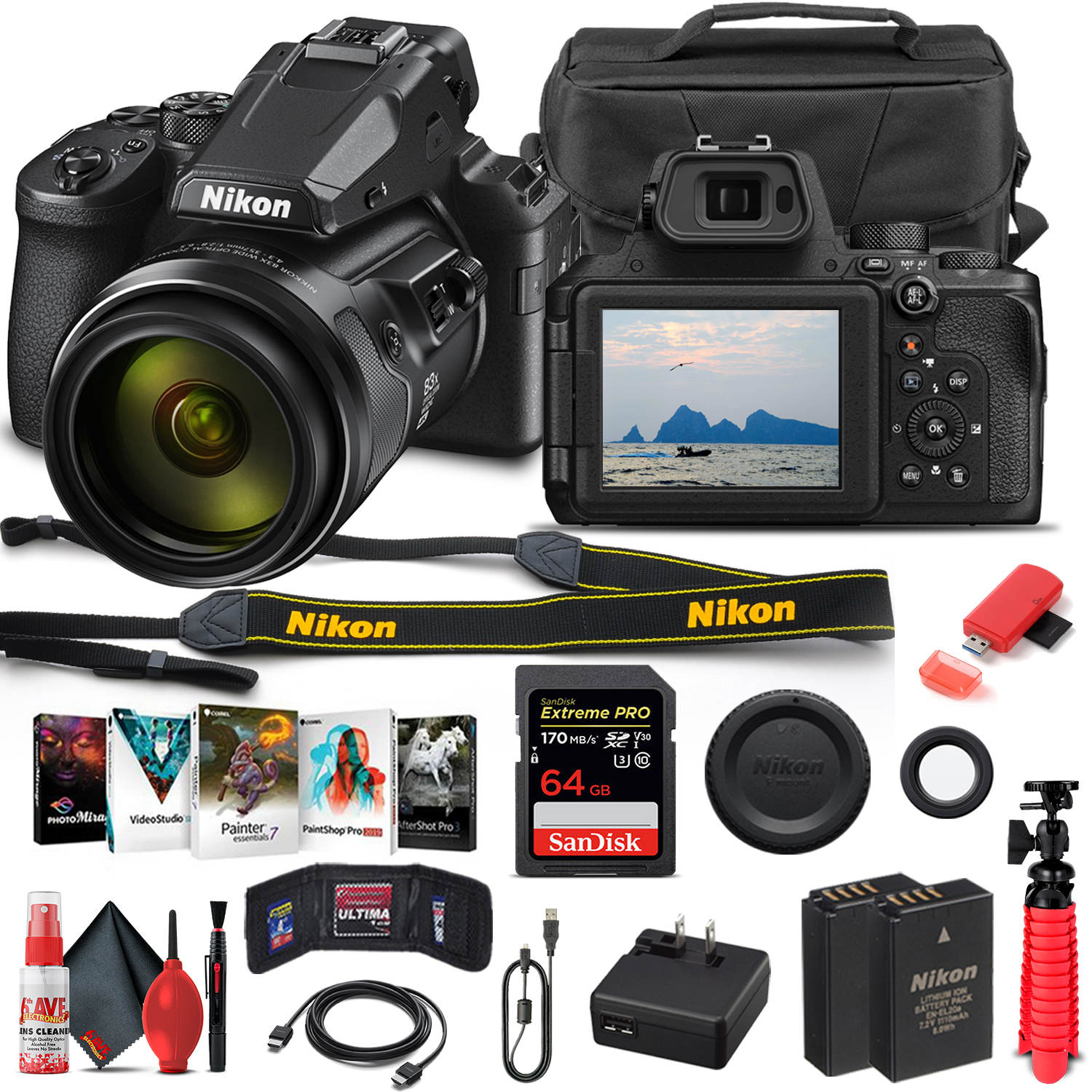 Nikon COOLPIX P950 Digital Camera, Pixi Professional Bundle, 32GB + 4 ...
