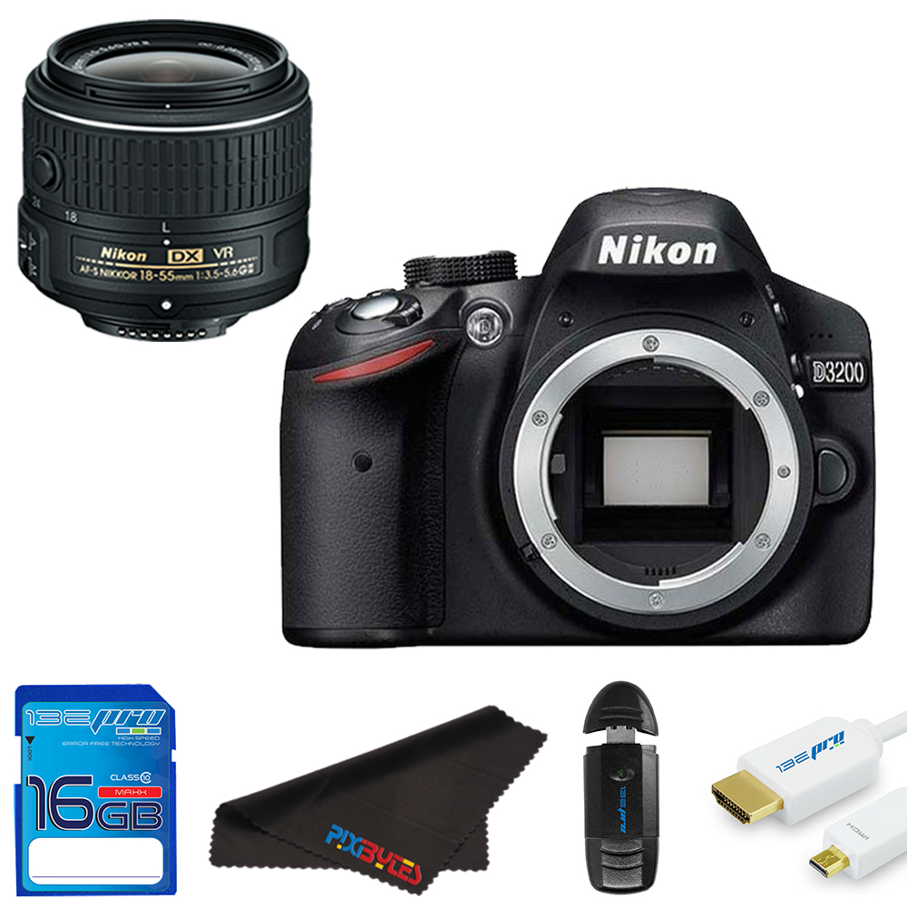 Nikon D3200 DSLR Camera + Nikon AF-P DX NIKKOR 18-55mm f/3.5-5.6G VR ...