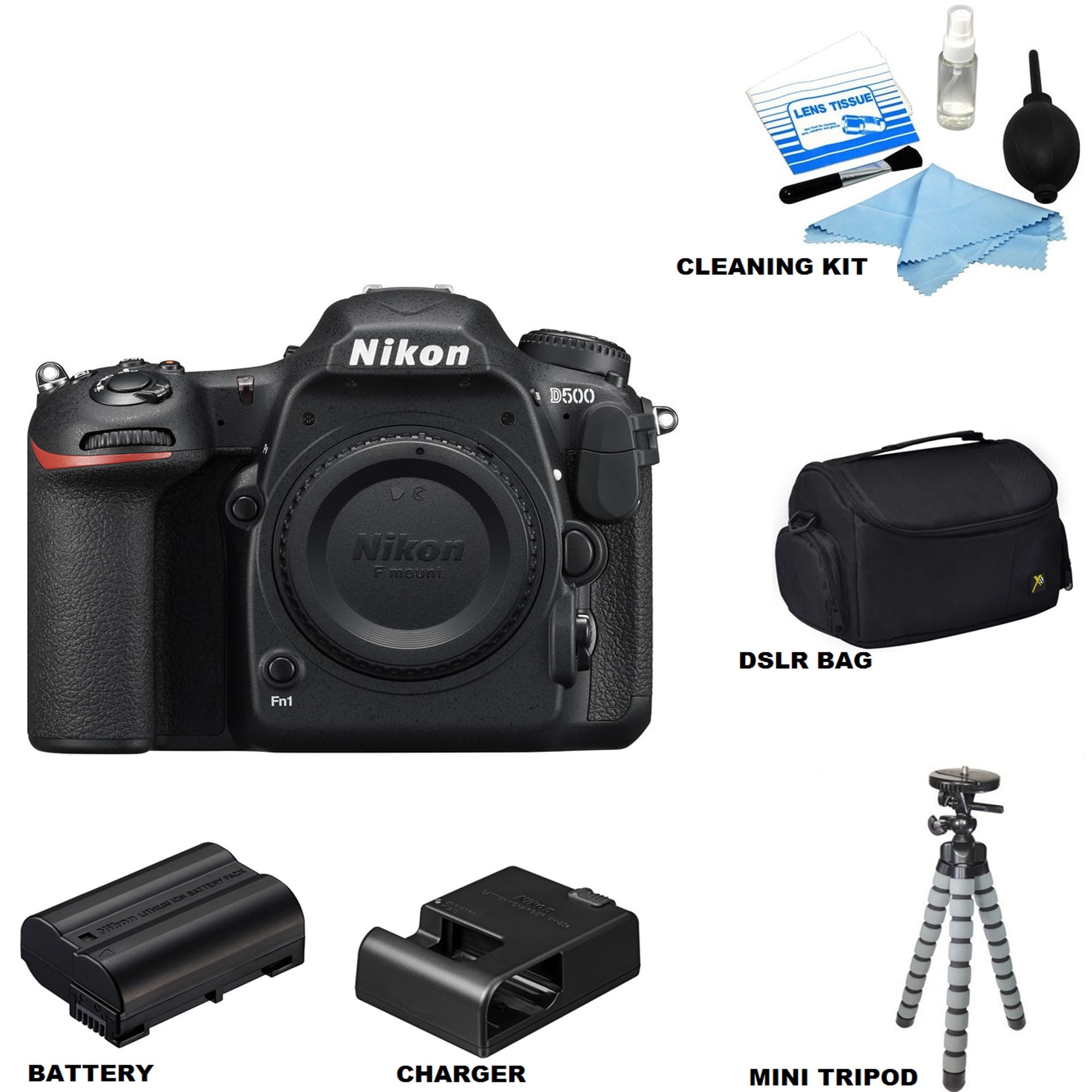 Nikon D500 DSLR Camera (Body Only) Starter Kit - Walmart.com
