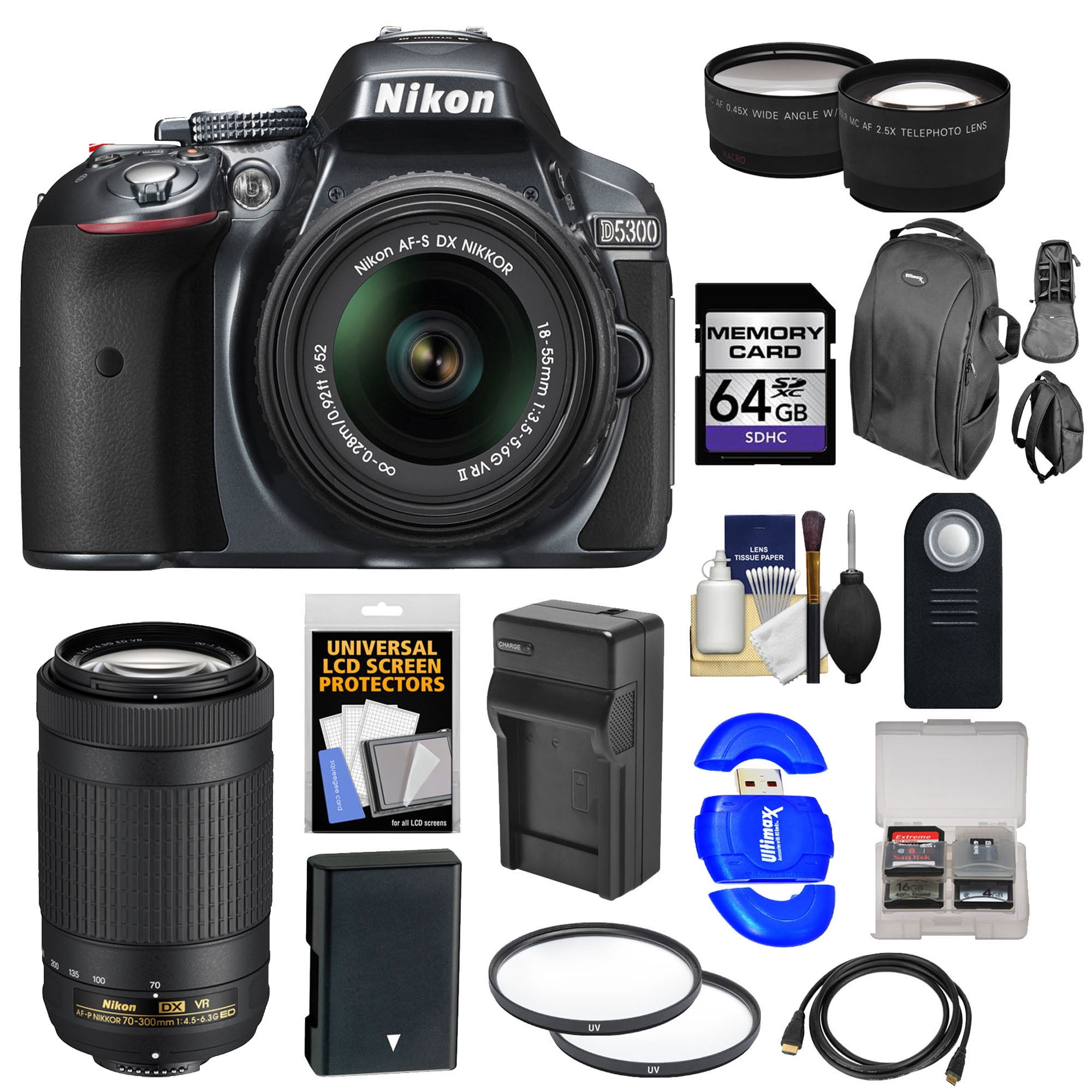 Nikon D5300/D5600 DSLR Camera with 18-55mm Lens & 70-300MM VR Lens With ...