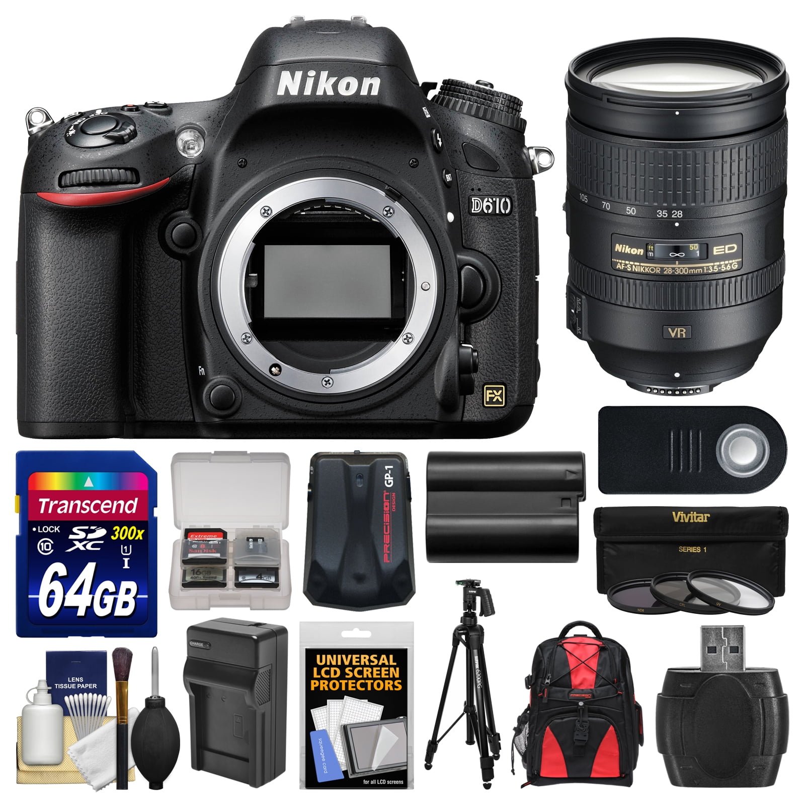 Nikon D610 Digital SLR Camera Body with 28-300mm VR AF-S Lens + 64GB ...
