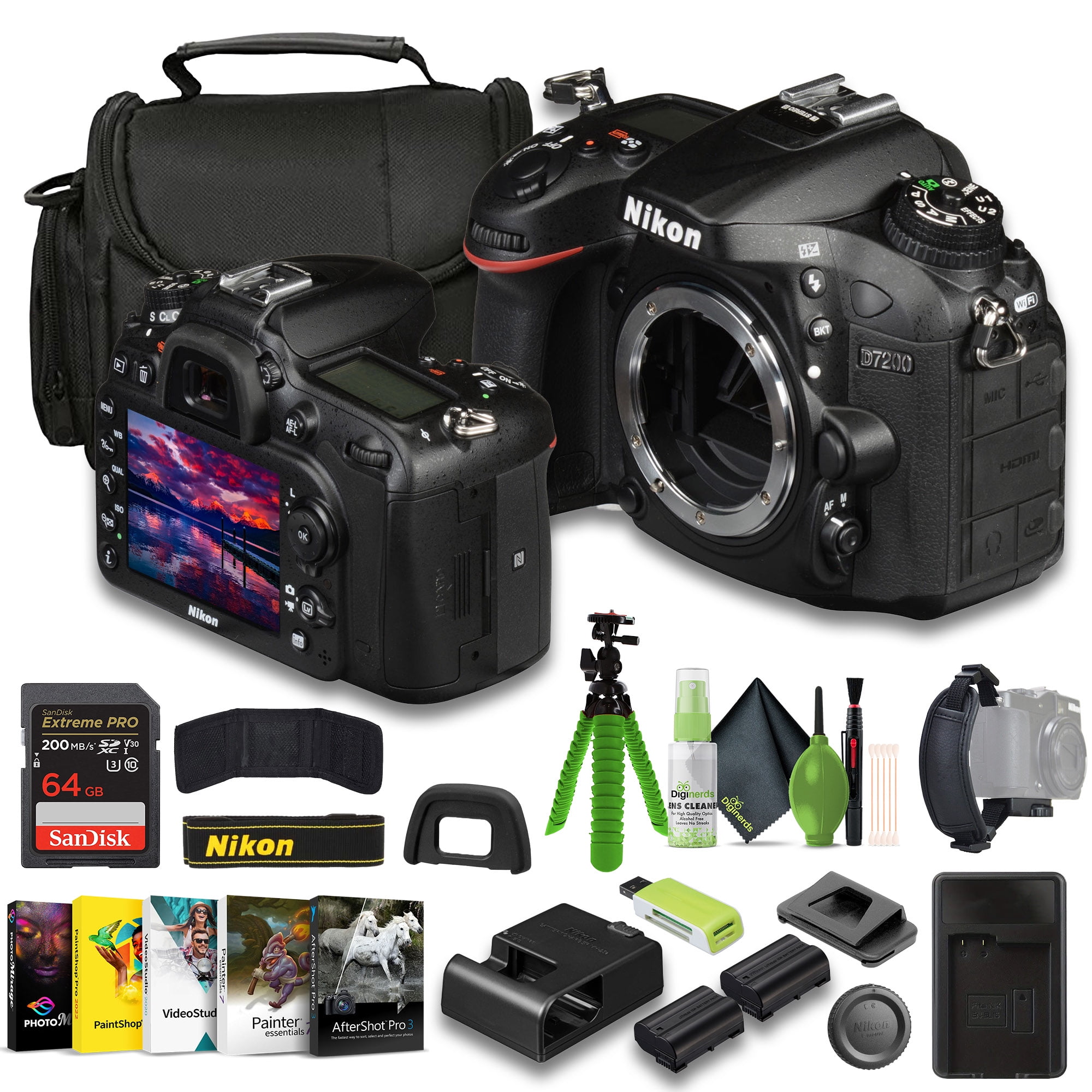 Nikon D7200 24.2 MP DX-Format Digital SLR Camera + EN-EL15C Battery ...