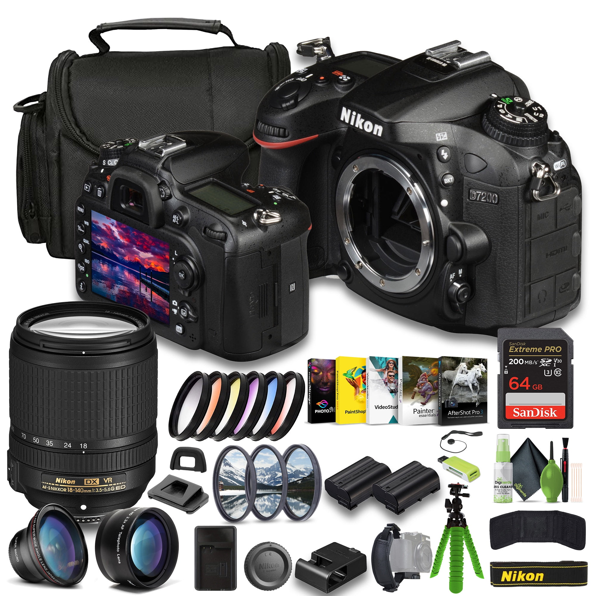 Nikon D7200 24.2 MP DX-Format Digital SLR Camera + EN-EL15C Battery ...