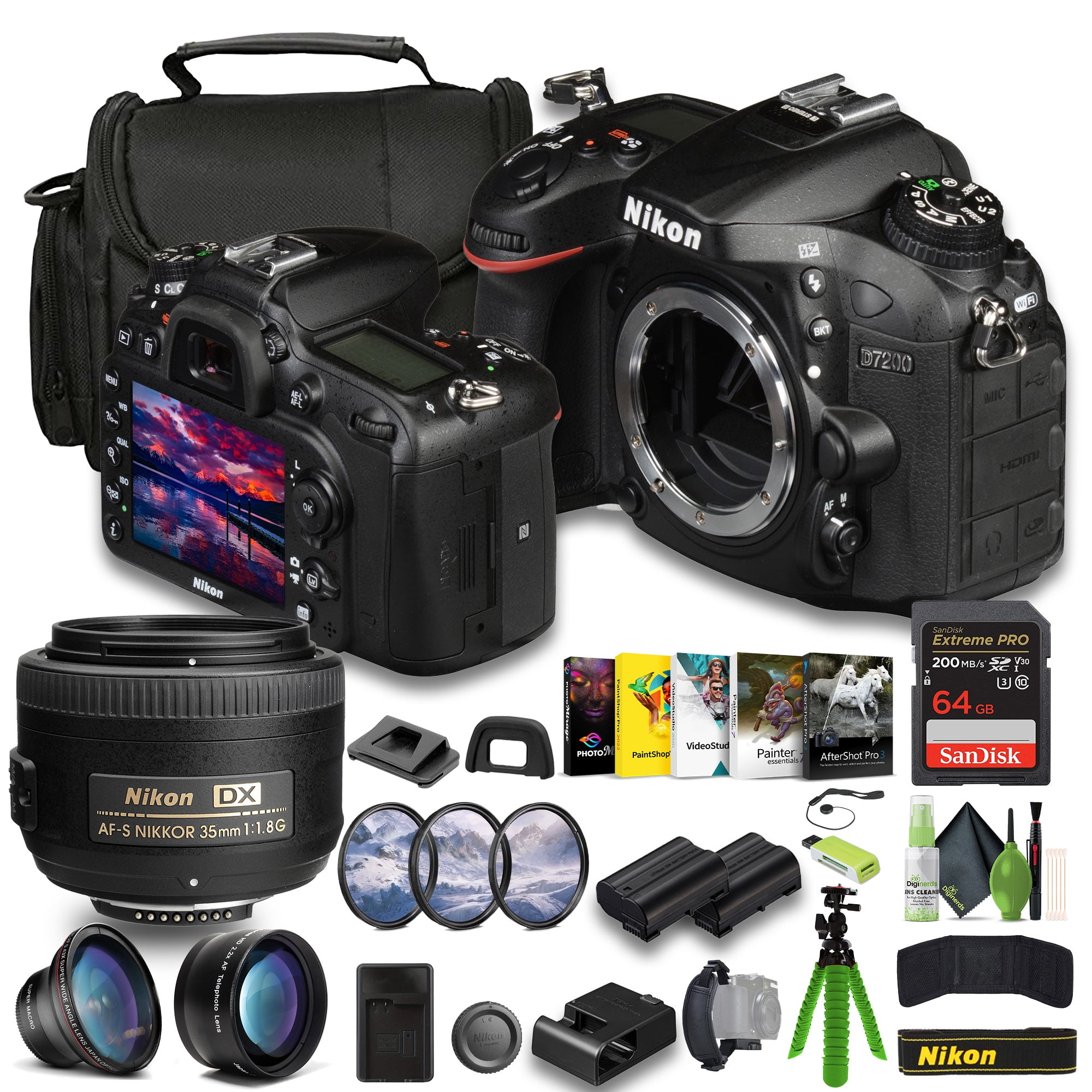 Nikon D7200 24.2 MP DX-Format Digital SLR Camera + EN-EL15C Battery ...
