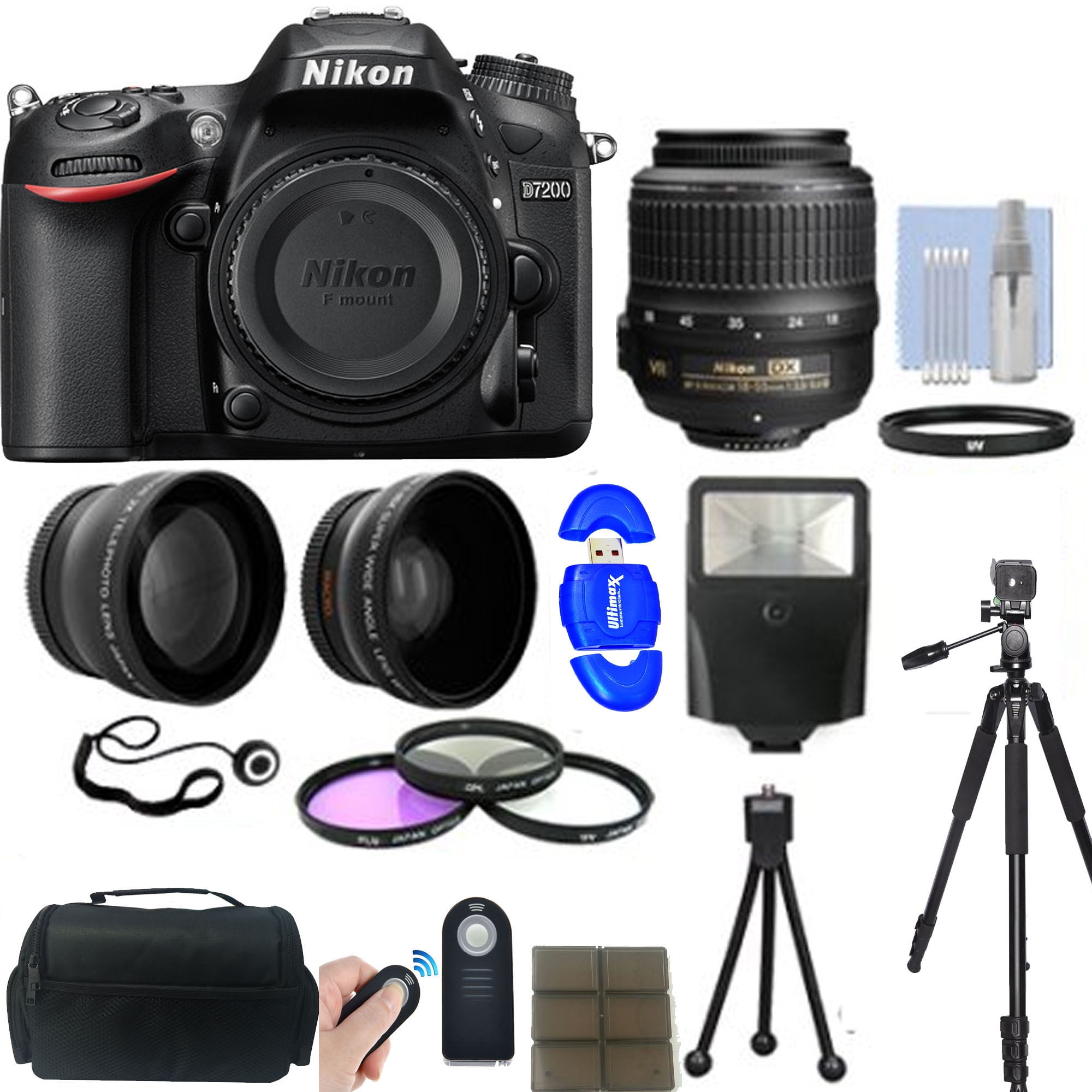 Nikon D7200/D7500 DX-Format 24.2MP Digital HD-SLR with 18-55mm VR Lens ...
