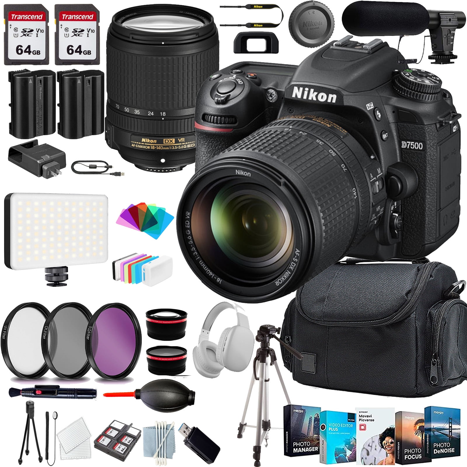 Nikon D7500 DSLR Camera(1582) with 18-140mm Lens+Shot-Gun Microphone ...