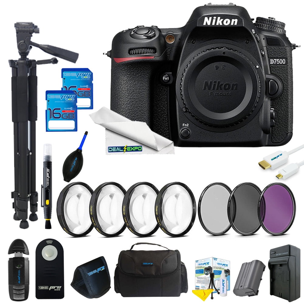 Nikon D7500 DSLR Camera (Body) + 16GB Expo Advanced Kit - Walmart ...