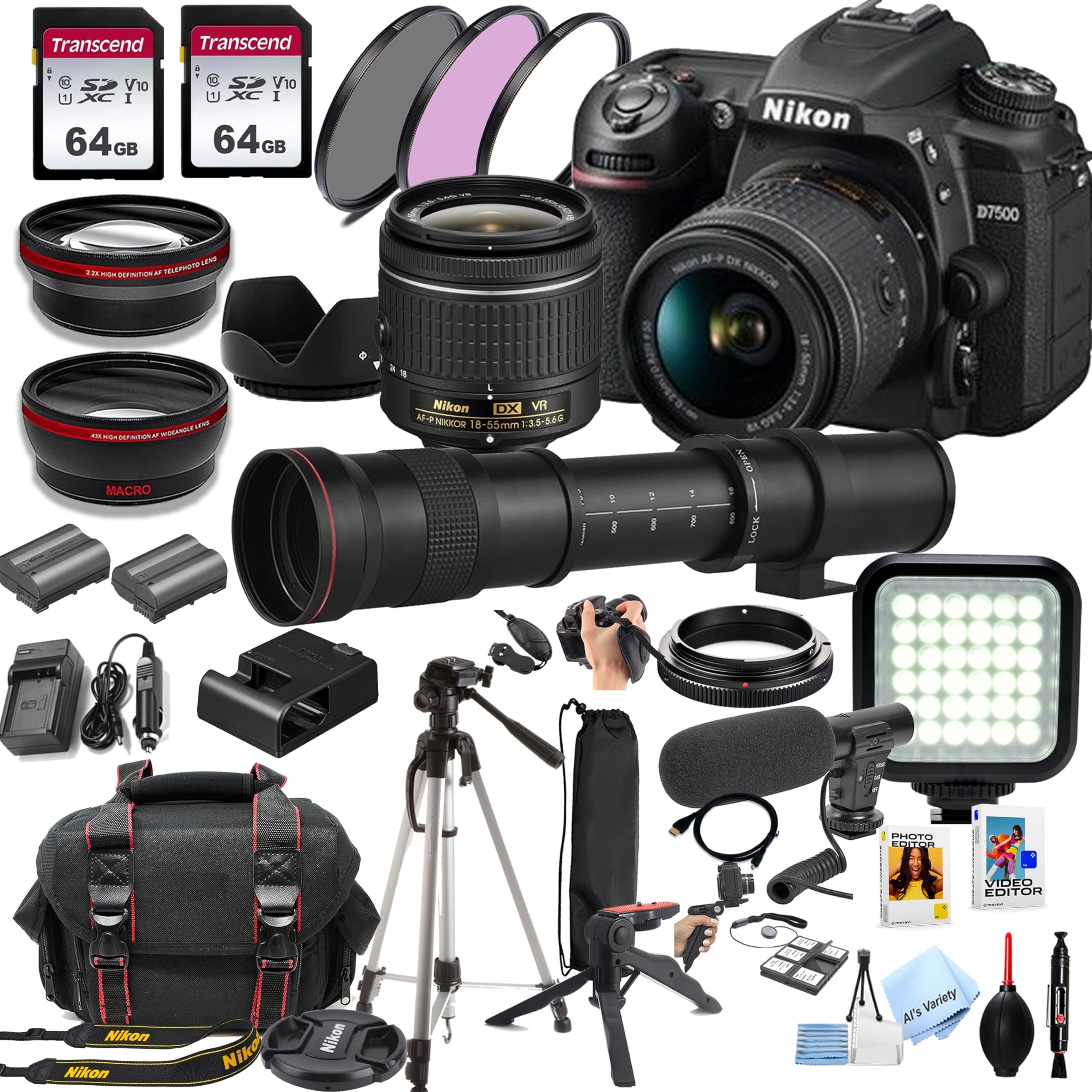Nikon D7500 DSLR Camera Bundle with 420-800mm Telephoto Lens ...