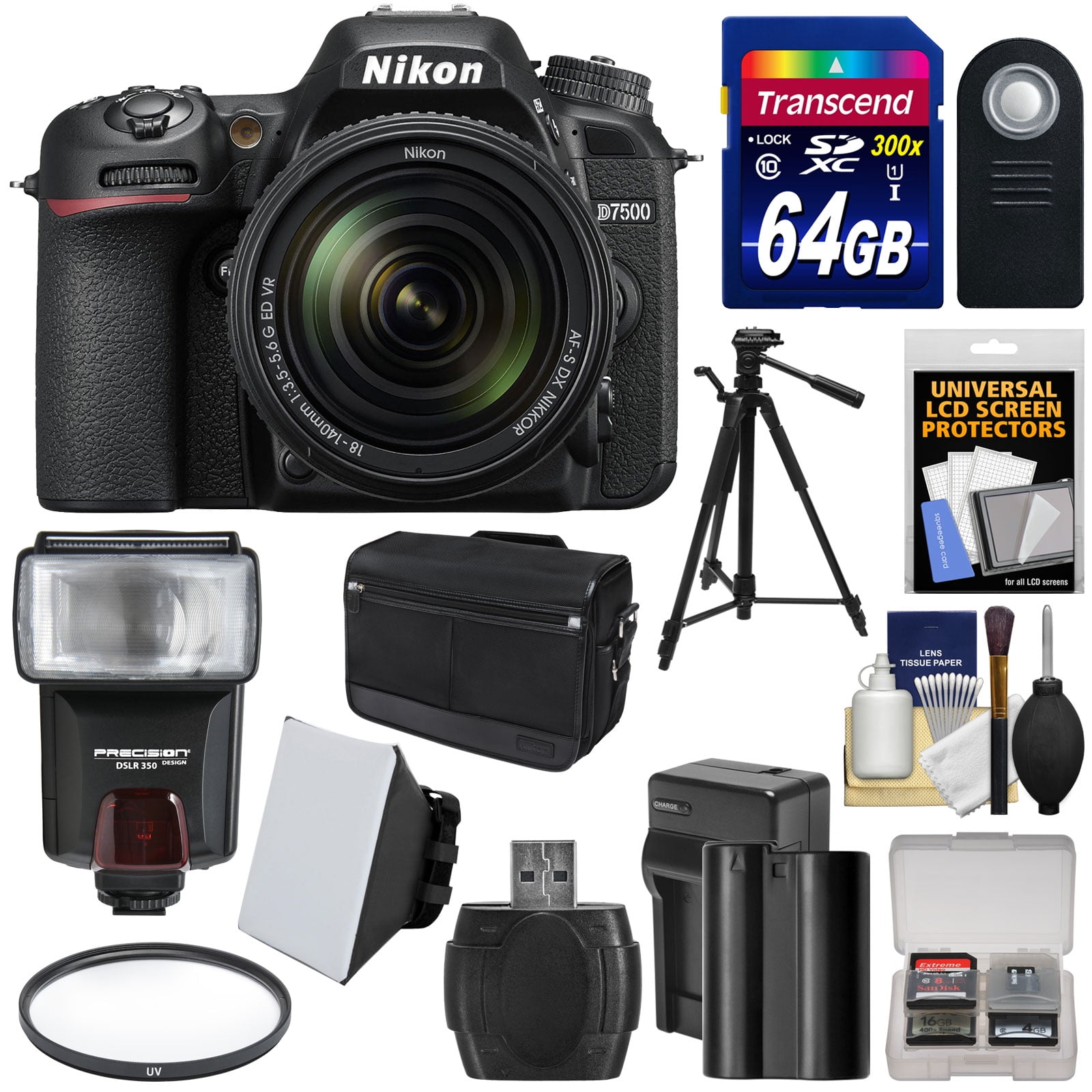 Nikon D7500 DSLR Camera with 18-140mm Lens & 64GB Memory Card Starter ...