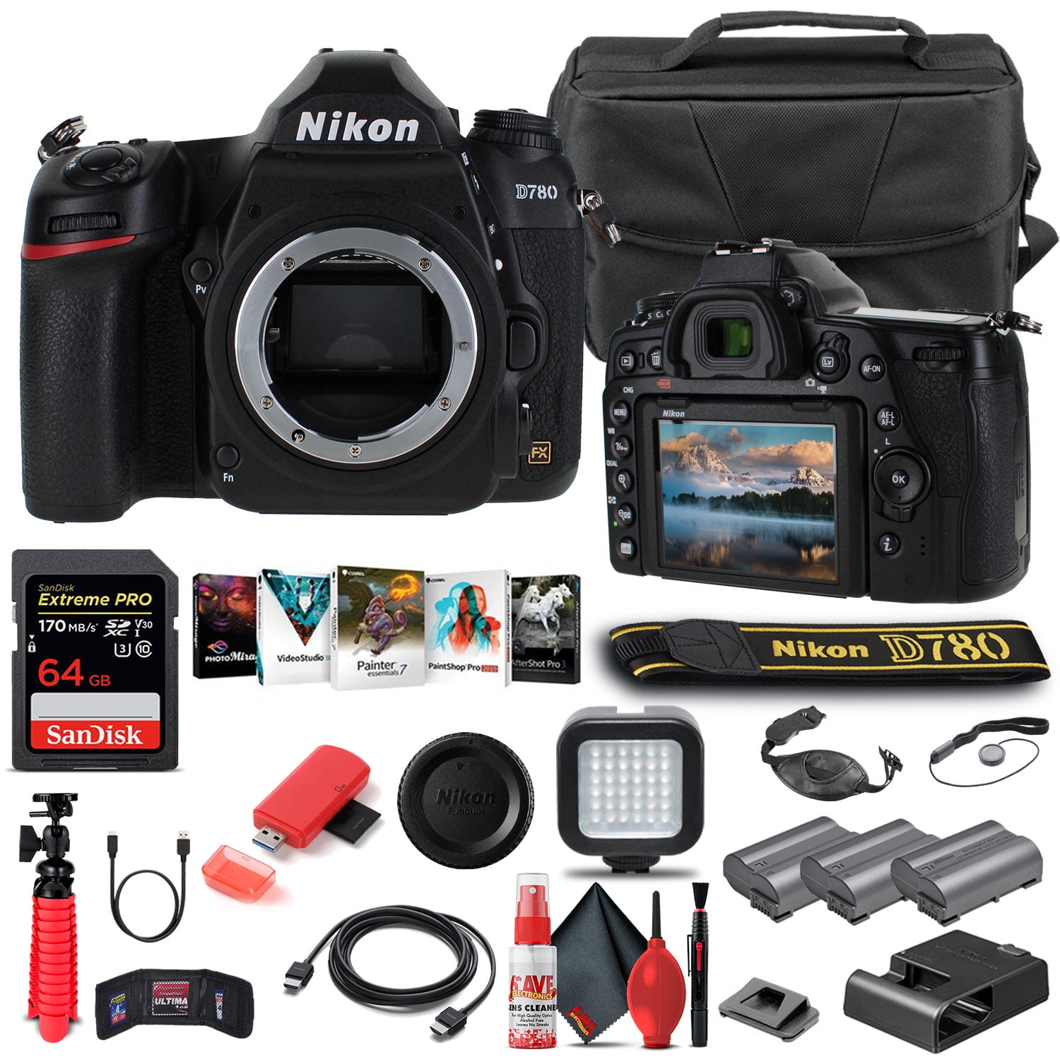 Nikon D780 DSLR Camera Body 1618 - Advanced Kit with Professional ...