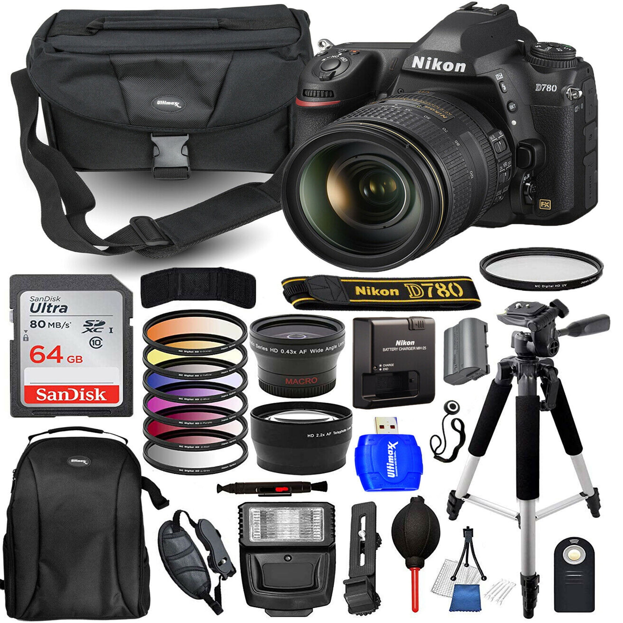 Nikon D780 DSLR Camera with 24-120mm Lens Deluxe Bundle - Walmart.com