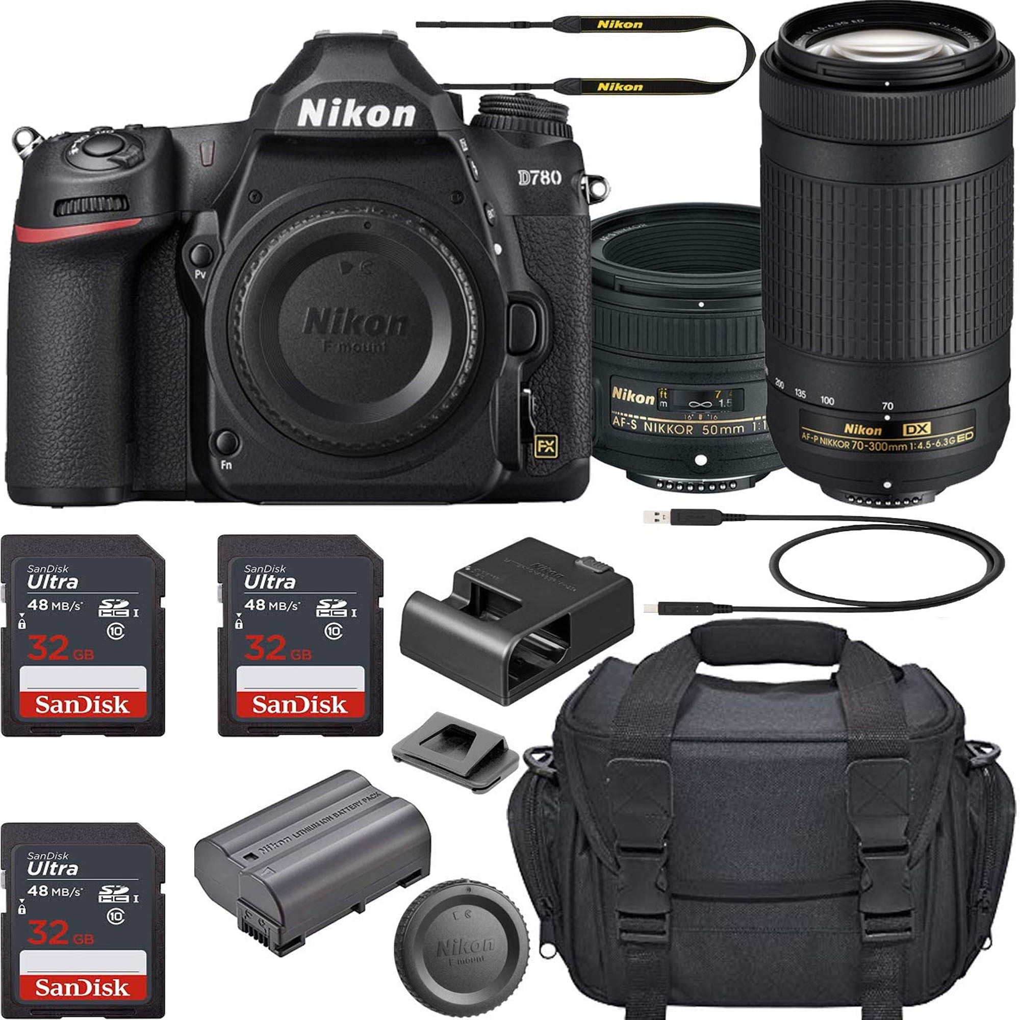 Nikon D780 DSLR Camera Professional Lenses Kit with NIKKOR 50mm & 70 ...