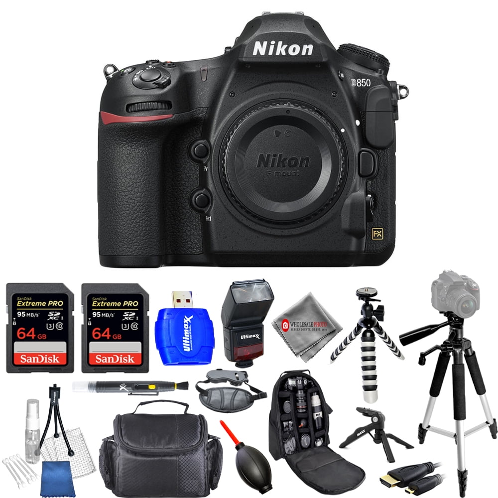 Nikon D850 DSLR Camera (Body) 1585 - 15PC Accessory Bundle AUTHORIZED ...