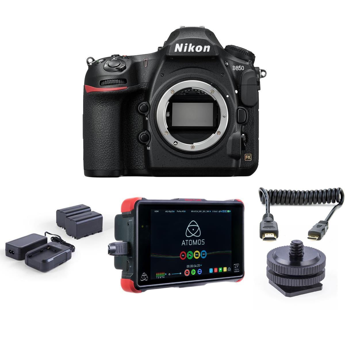 Nikon D850 DSLR Camera Body With Atomos Ninja Flame 7" Monitor Recorder ...