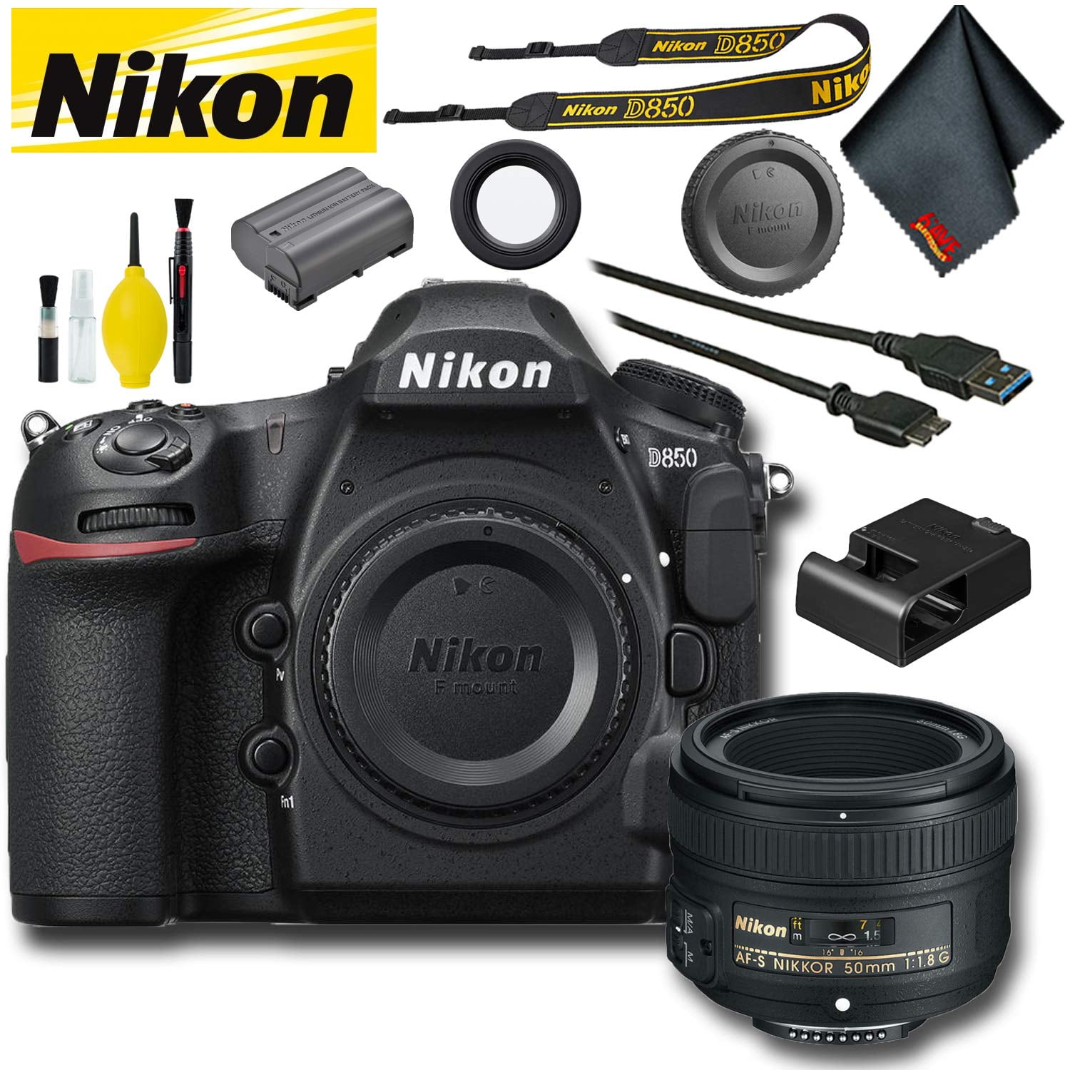 Nikon D850 DSLR Camera (Intl Model) Basic Bundle - Walmart.com