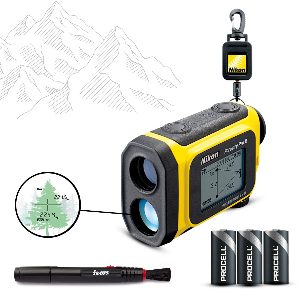 Nikon Forestry Pro II Laser Rangefinder with 2 Spare Batteries Bundle ...