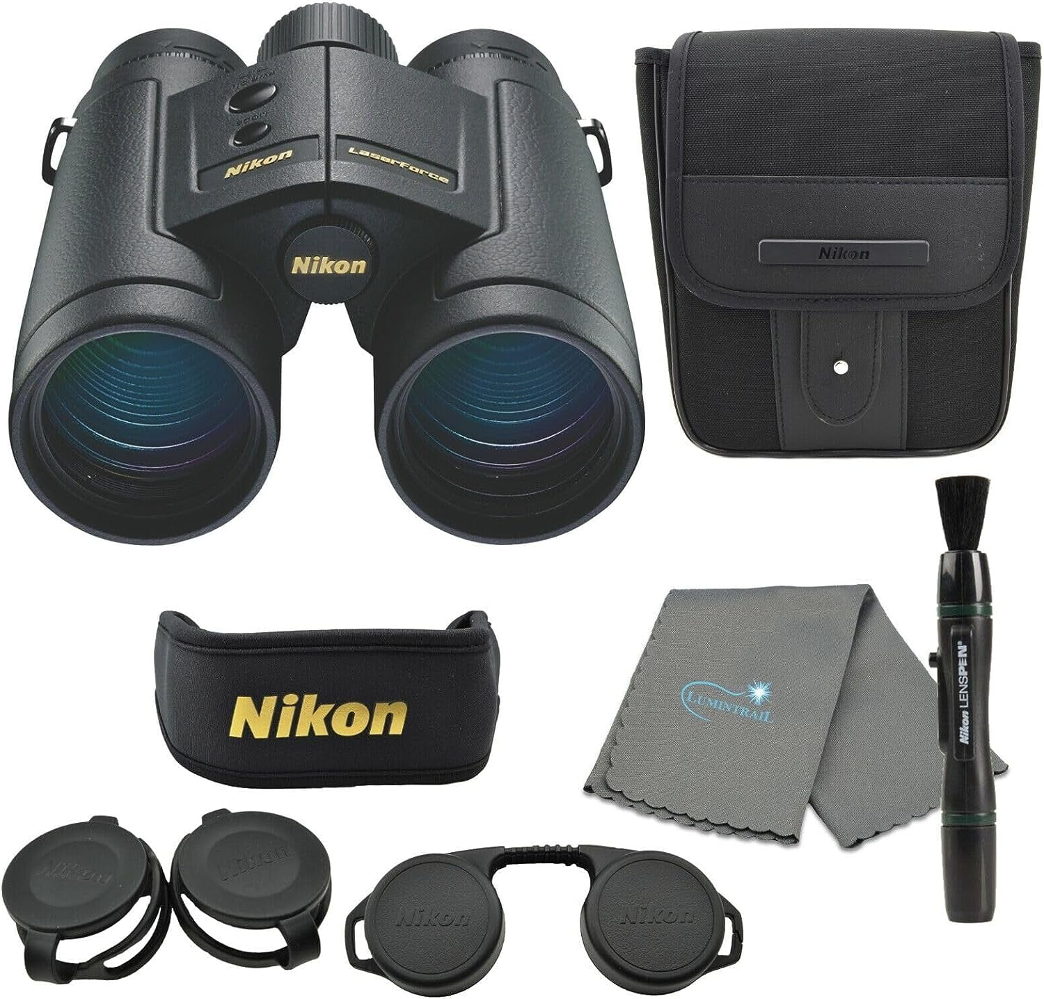 Nikon LaserForce 10x42 Rangefinder Binocular Bundle with a Nikon Lens ...