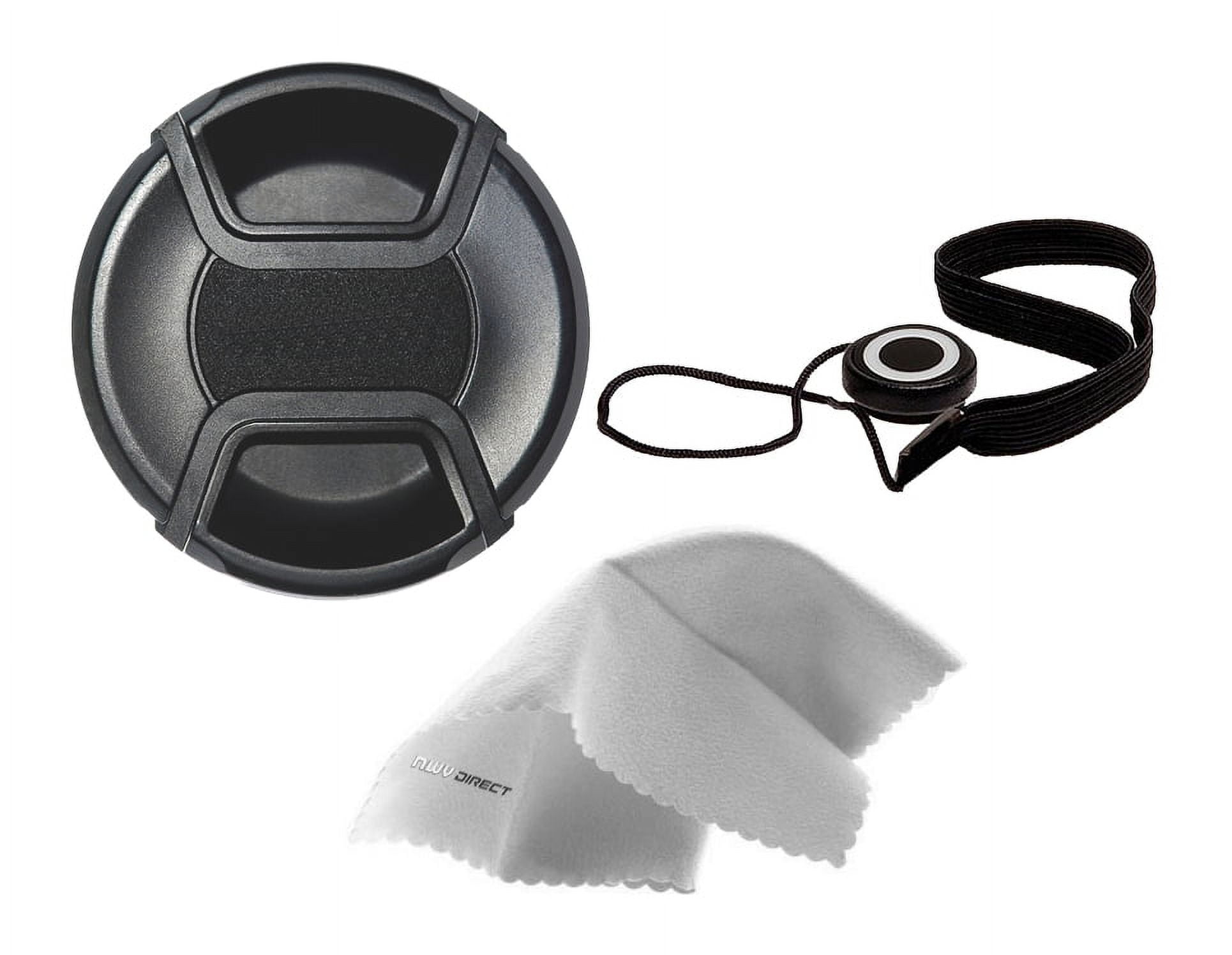 Nikon Lens Cap Center Pinch (77mm) + Lens Cap Holder + Nwv Direct Microfiber Cleaning Cloth ...