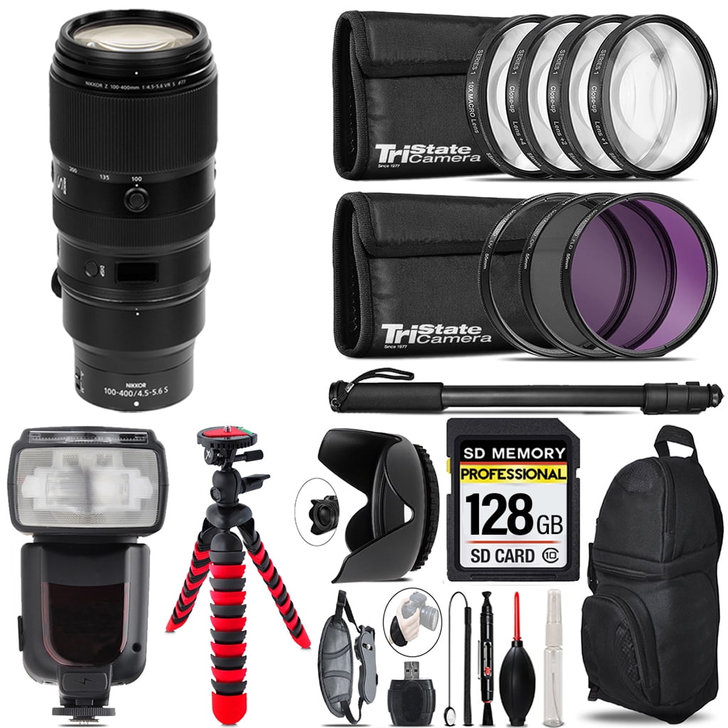 Nikon NIKKOR Z 100-400mm f/4.5-5.6 VR S Lens + Professional Flash ...