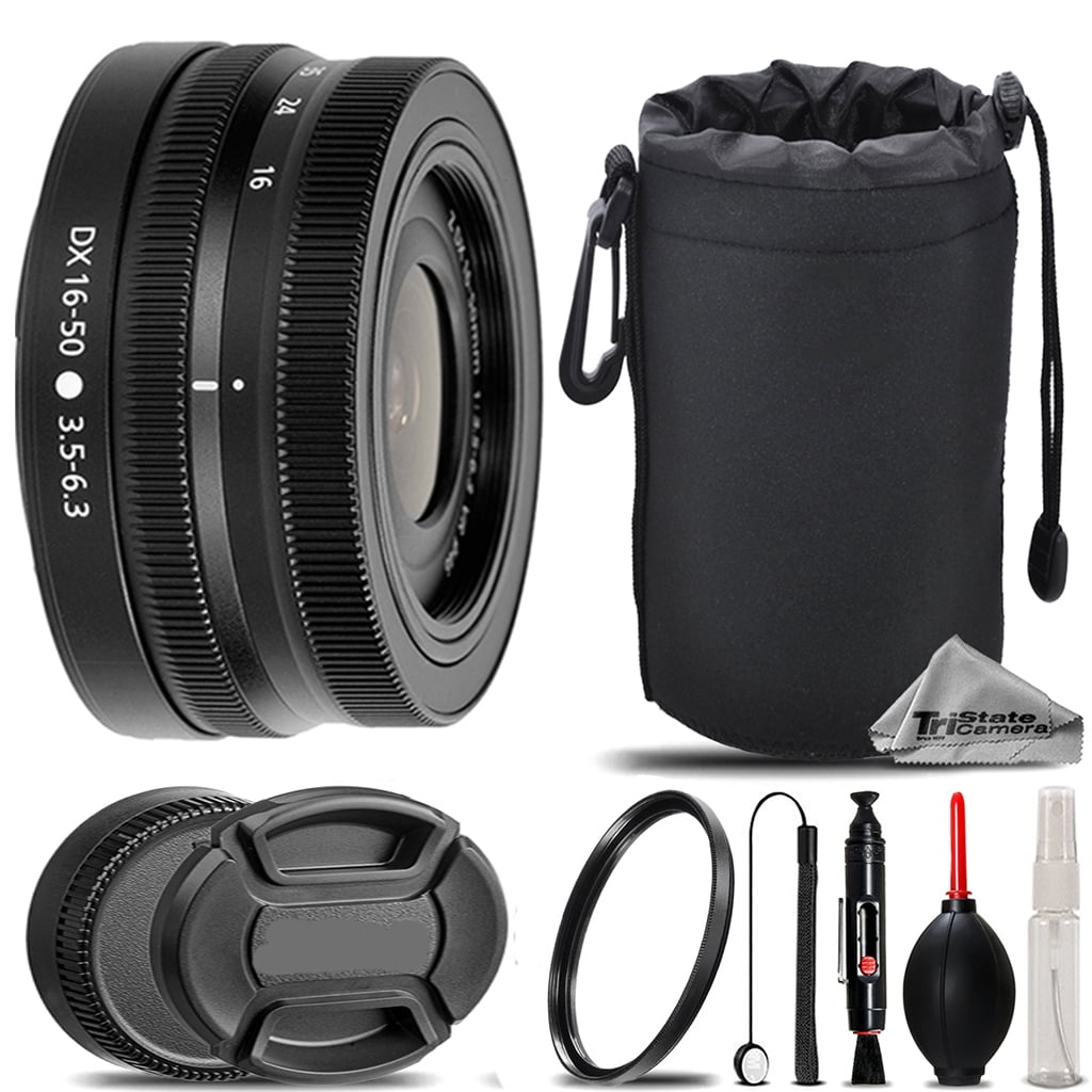 Nikon NIKKOR Z DX 16-50mm f/3.5-6.3 VR Lens (Black) + UV Filter+ + Hood ...