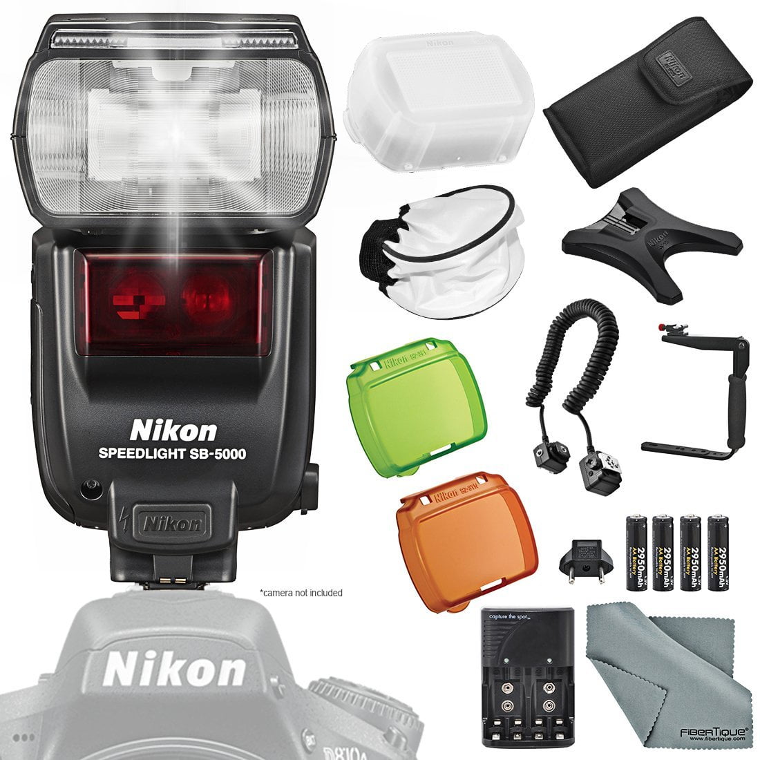 Nikon SB-5000 AF Speedlight with Heavy Duty Off-Camera Flash Cords, 180 ...