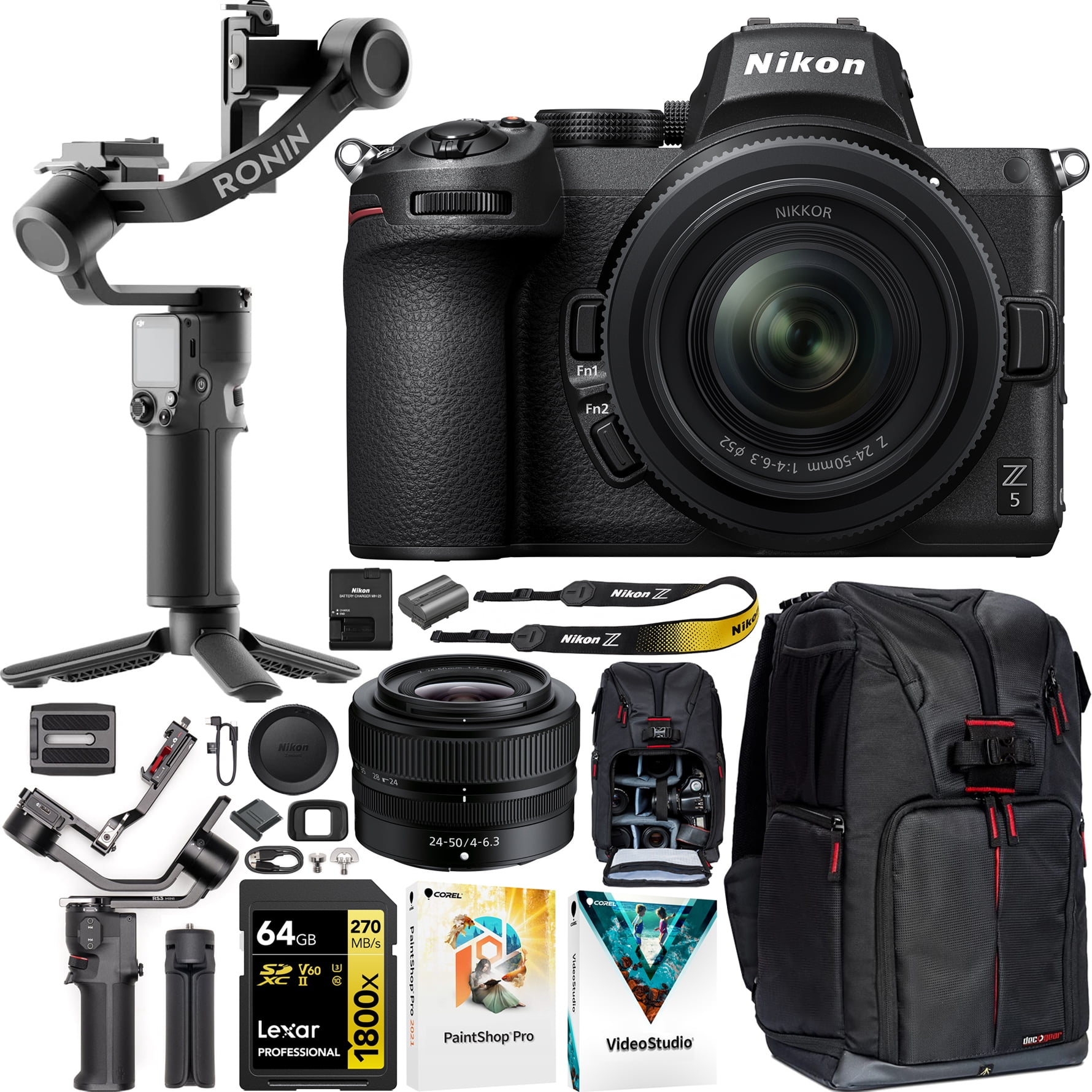 Nikon Z 5 Full Frame Mirrorless Camera 4K FX Body + 24-50mm F4-6.3 Lens ...