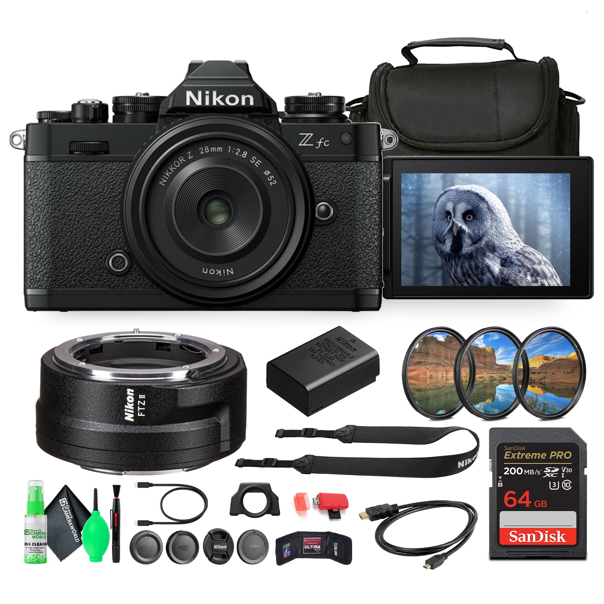 Nikon Z fc DX-Format Mirrorless Camera with NIKKOR Retro Style Z 28mm f ...