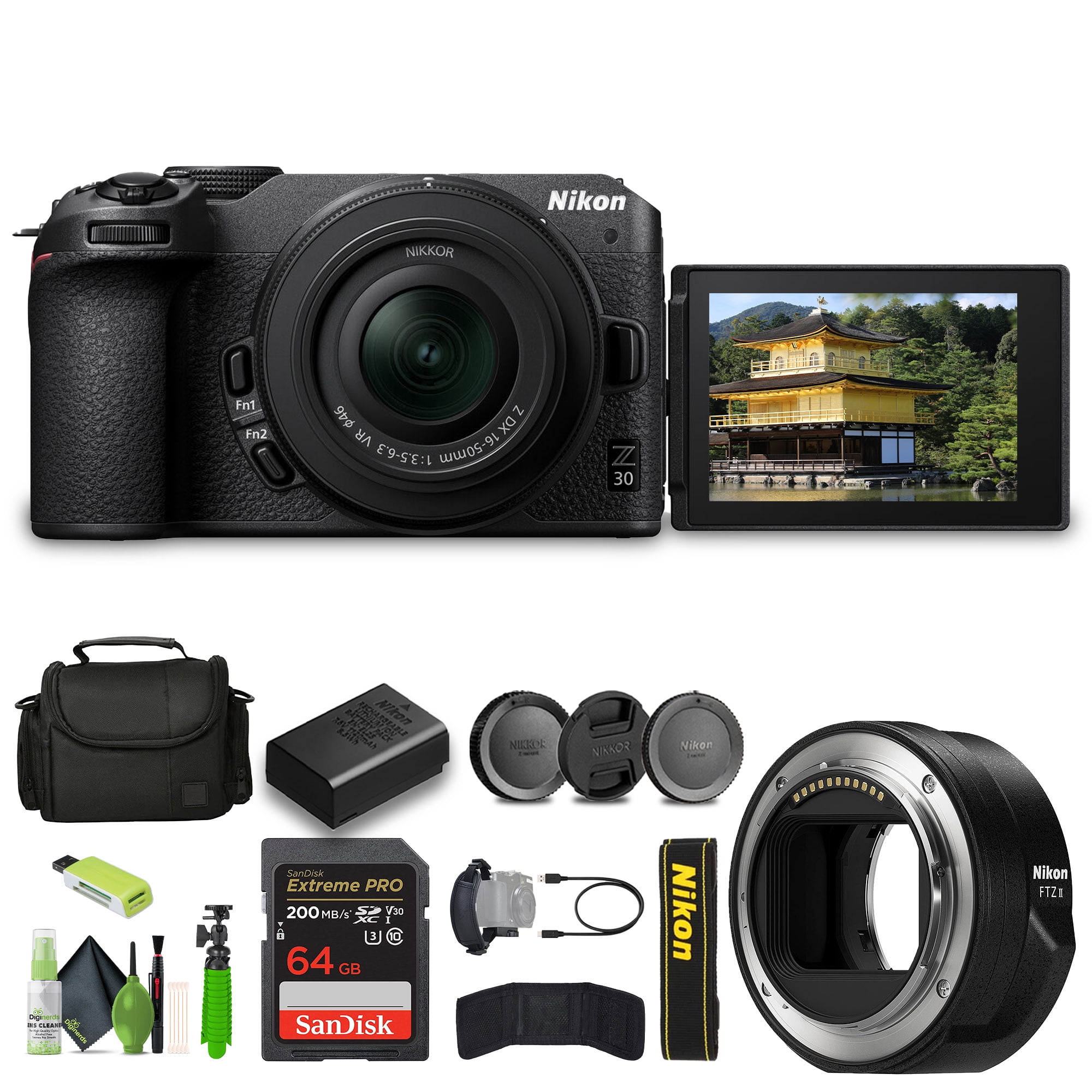 Nikon Z30 Mirrorless Camera 20.9MP with 16-50mm Lens 4K Video Bundle ...