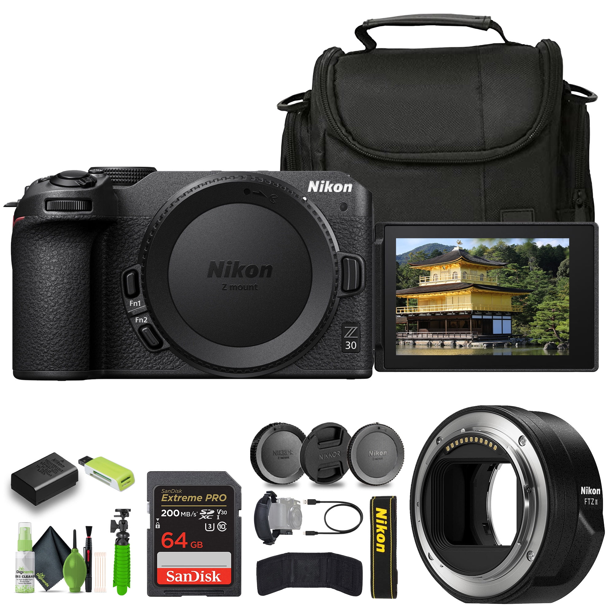 Nikon Z30 Lightweight Mirrorless Camera + Soft Case + Cleaning Kit ...