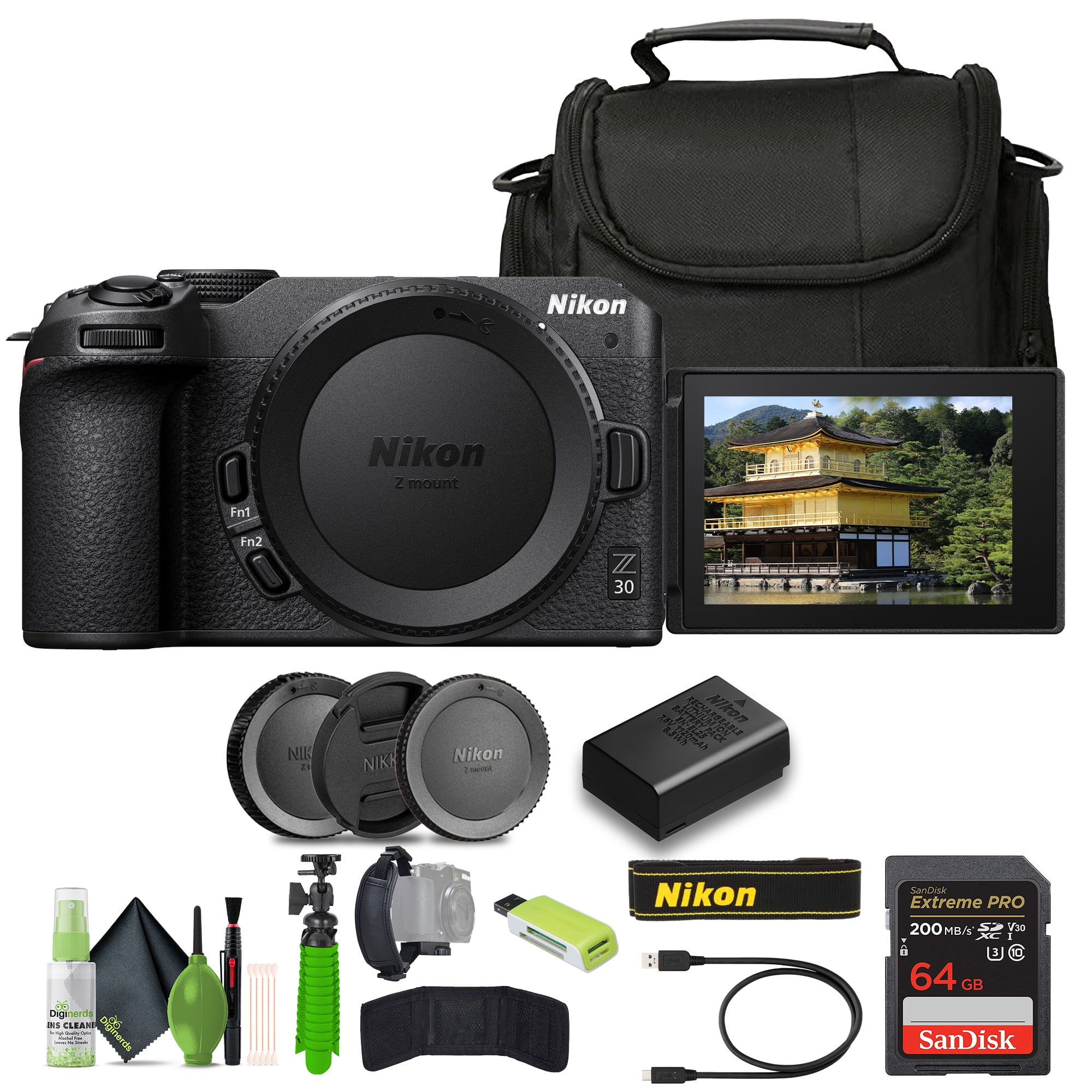 Nikon Z30 Mirrorless Camera 20.9MP Body 4K Video Bundle 64GB Card Bag ...