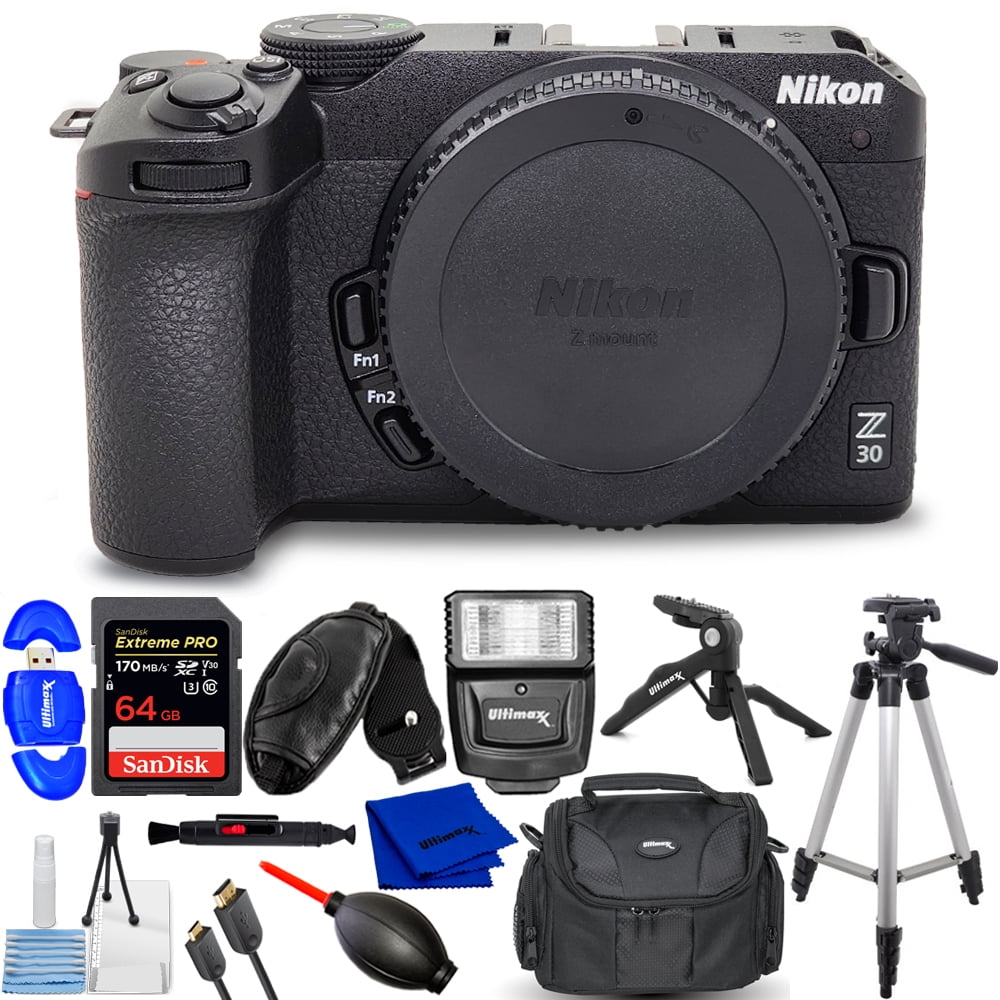 Nikon Z30 Mirrorless Camera (Body Only) 1737 - 12PC Accessory Bundle ...