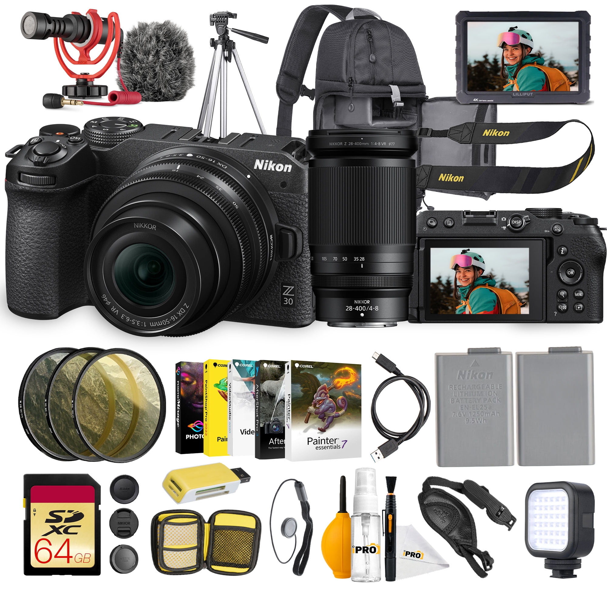 Nikon Z30 Mirrorless Camera Kit 16-50mm VR Lens 20.9MP Bundle With HD ...