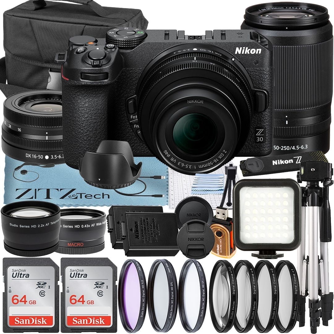 Nikon Z30 Mirrorless Camera with NIKKOR 16-50mm + DX 50-250mm Zoom Lens ...