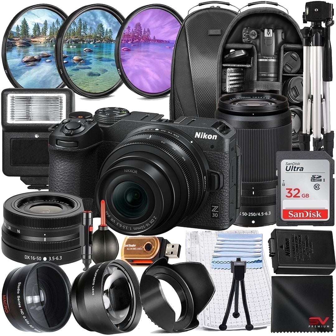 Nikon Z30 Mirrorless Camera with 50-250mm Lens + SanDisk 32GB Memory ...