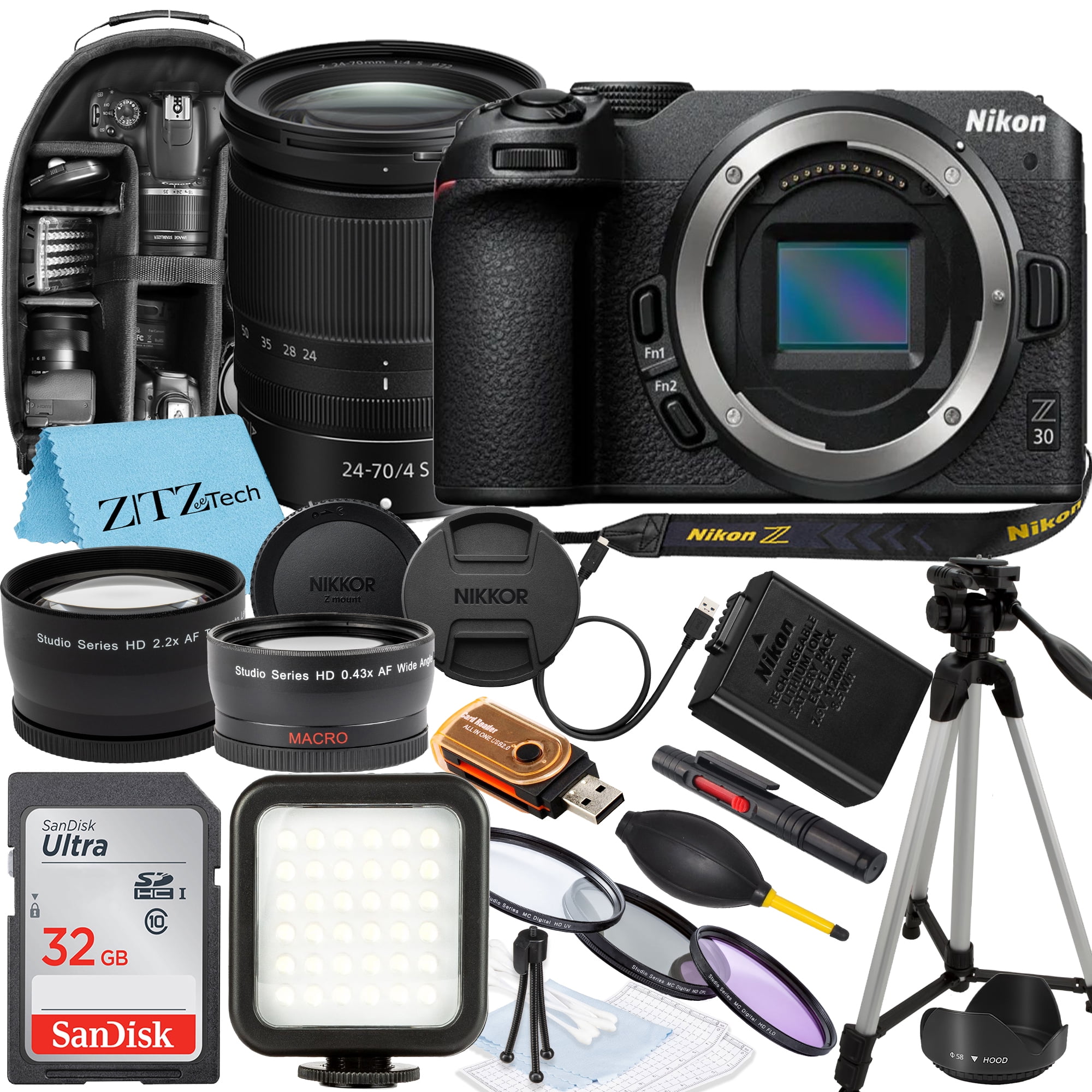 Nikon Z30 Mirrorless Camera with NIKKOR Z 24-70mm f/4 S Lens, SanDisk ...