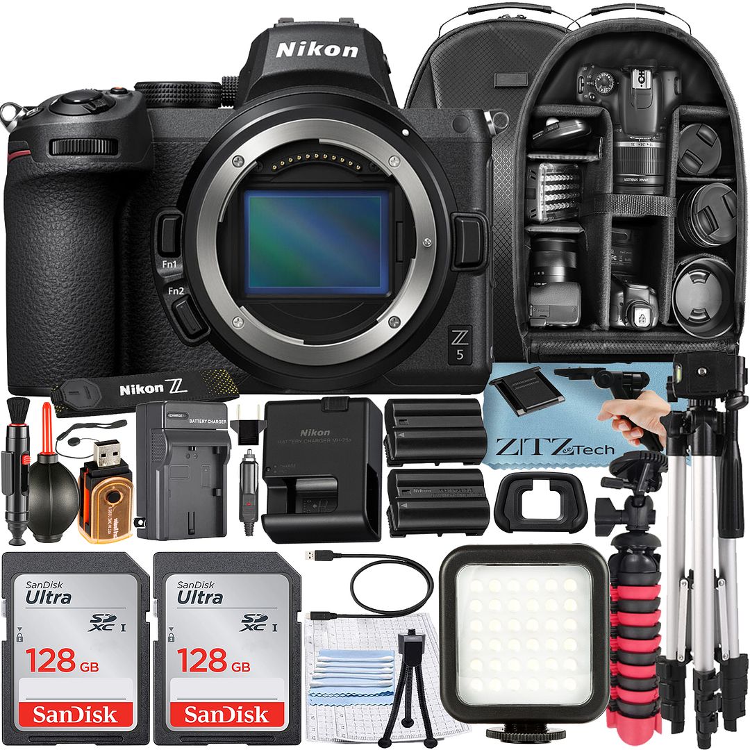 Nikon Z5 Mirrorless Camera (Body Only) with 2 Pack SanDisk 128GB Card ...