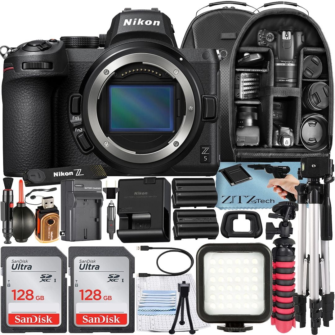 Nikon Z5 Mirrorless Camera (Body Only) with 2 Pack SanDisk 128GB Card ...