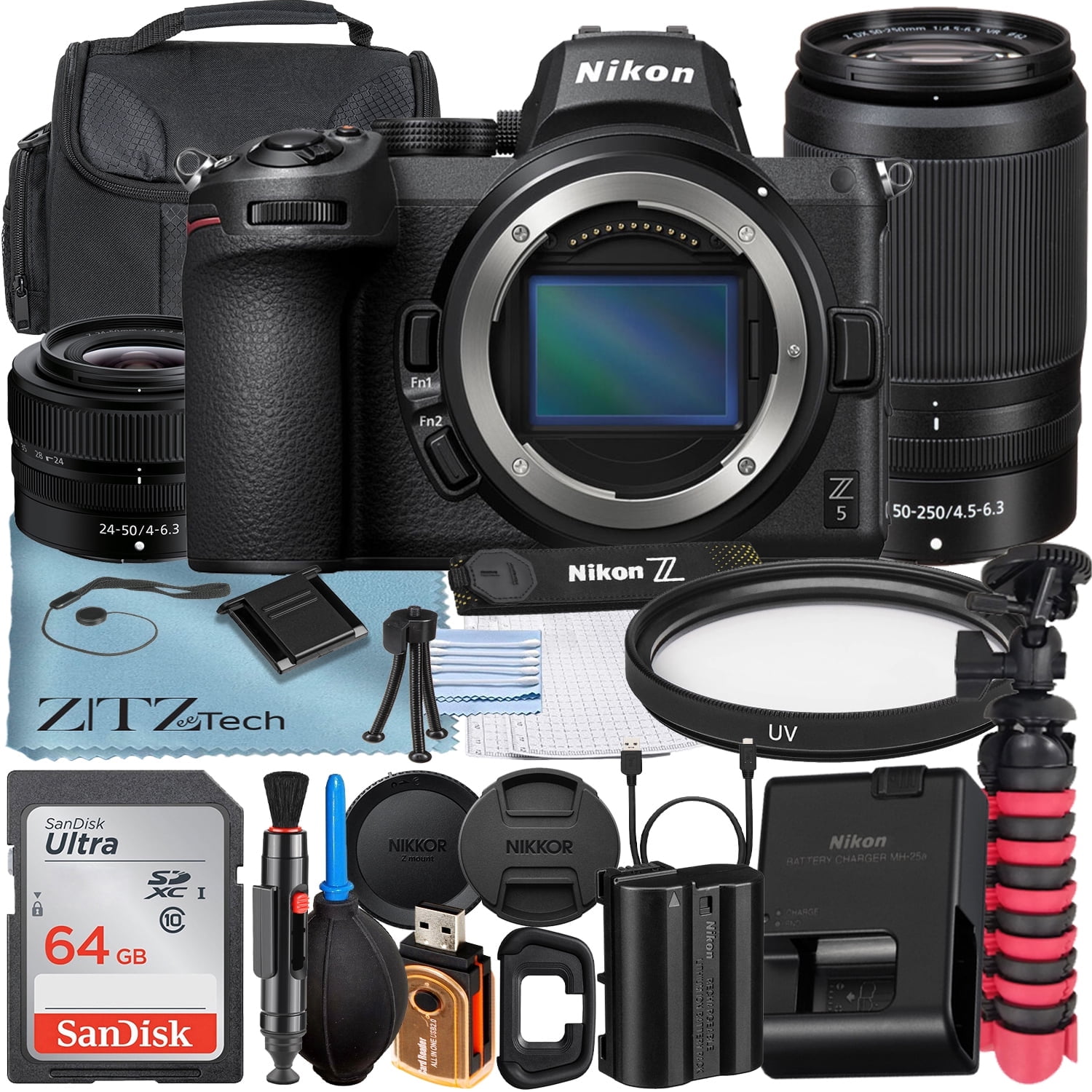Nikon Z5 Mirrorless Camera with NIKKOR Z 24-50mm + DX 50-250mm Zoom ...
