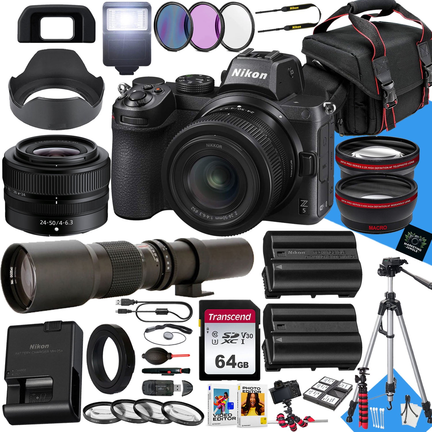 Nikon Z5 Mirrorless Camera with NIKKOR Z 24-50mm f/4-6.3 And 500mm Lens ...