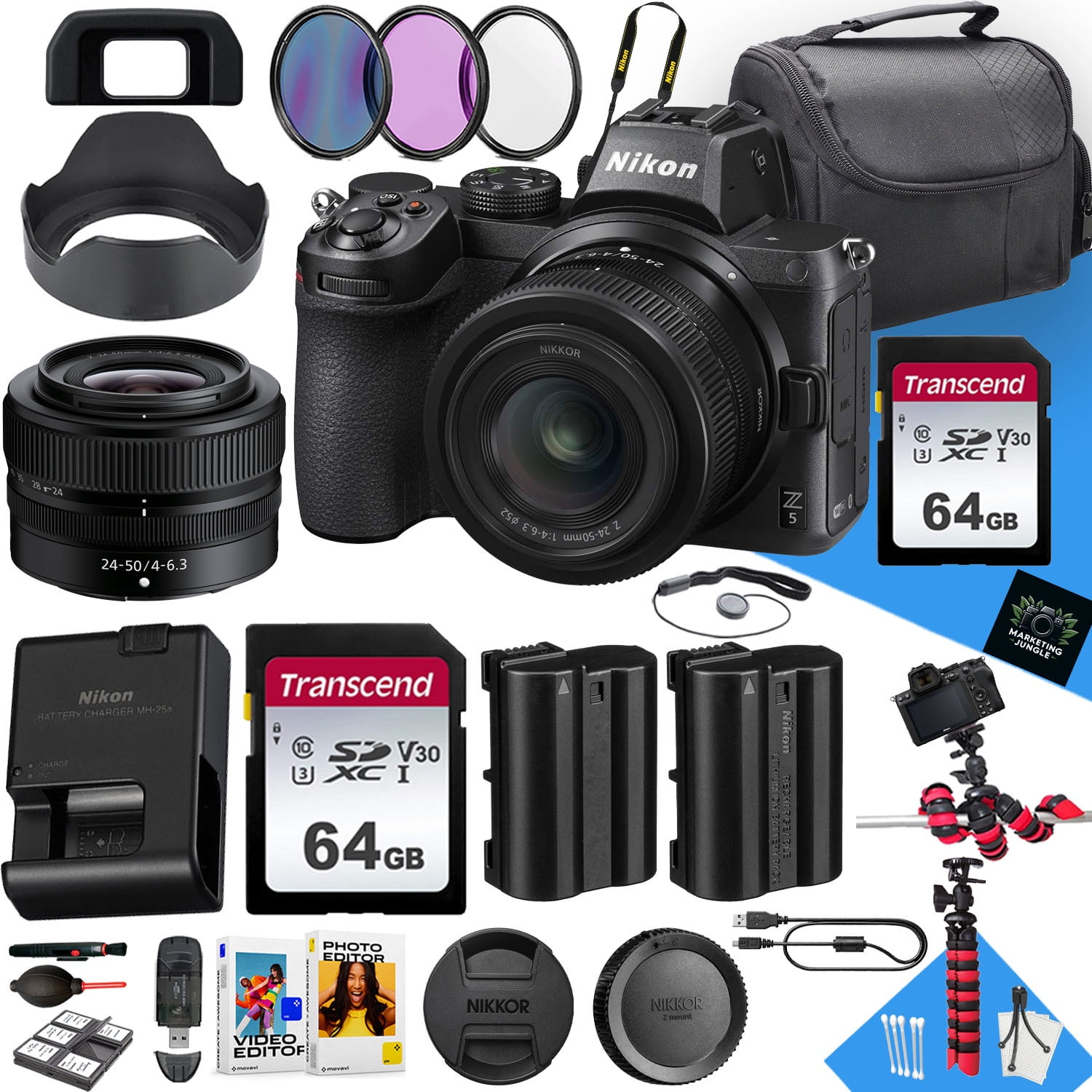 Nikon Z5 Mirrorless Camera with NIKKOR Z 24-50mm f/4-6.3 Lens + 2PC ...