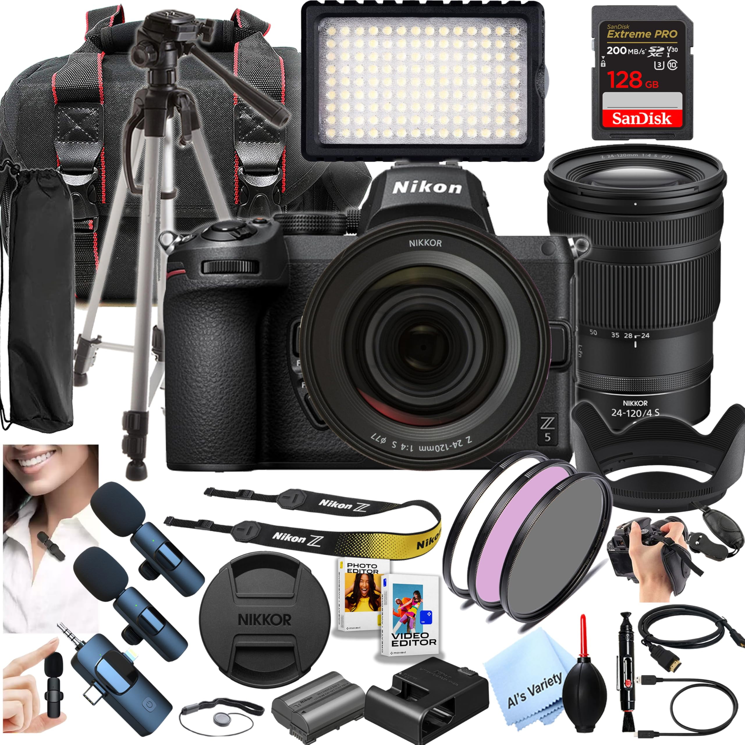 Nikon Z5 Mirrorless Digital Camera 24.3MP,Z 24-120mm f/4 S Lens + 128GB ...