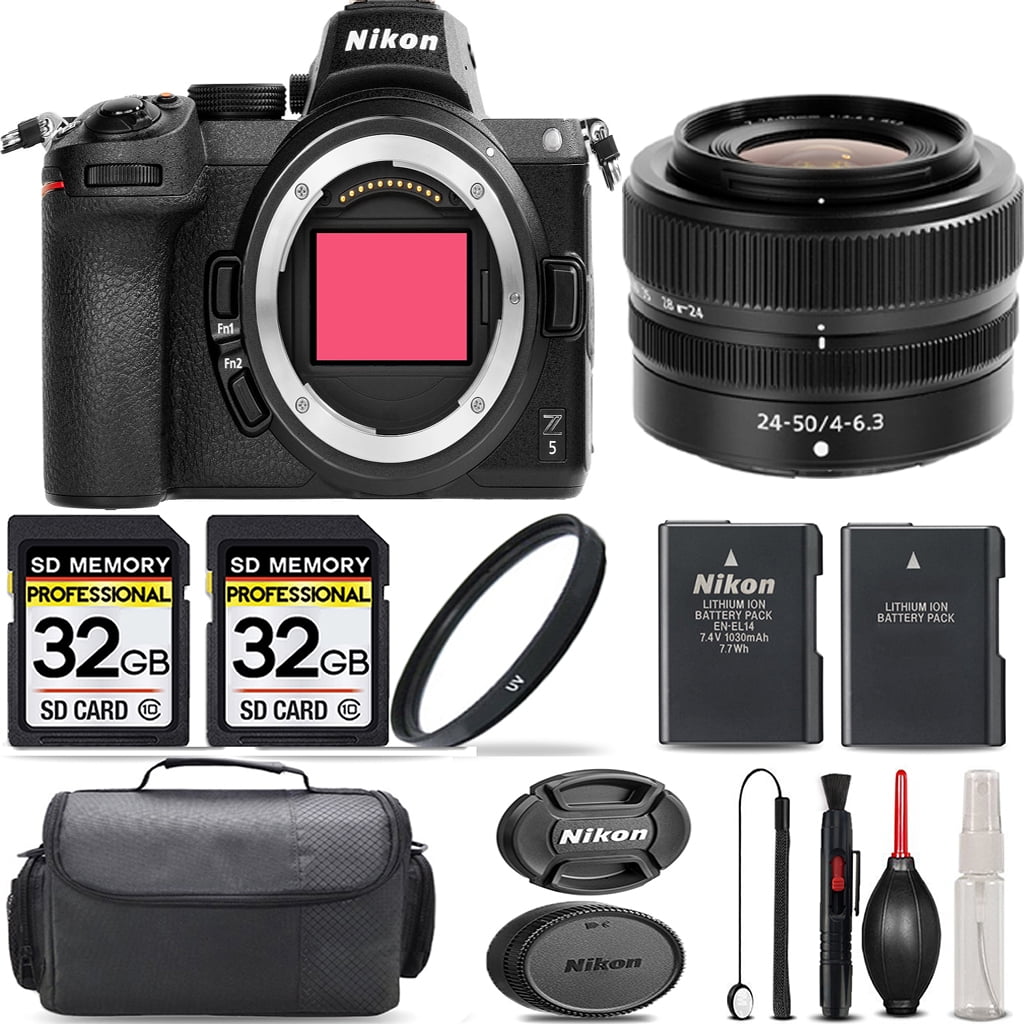 Nikon Z5 Mirrorless with 24-50mm f/4-6.3 Lens + 64GB Storage + UV ...