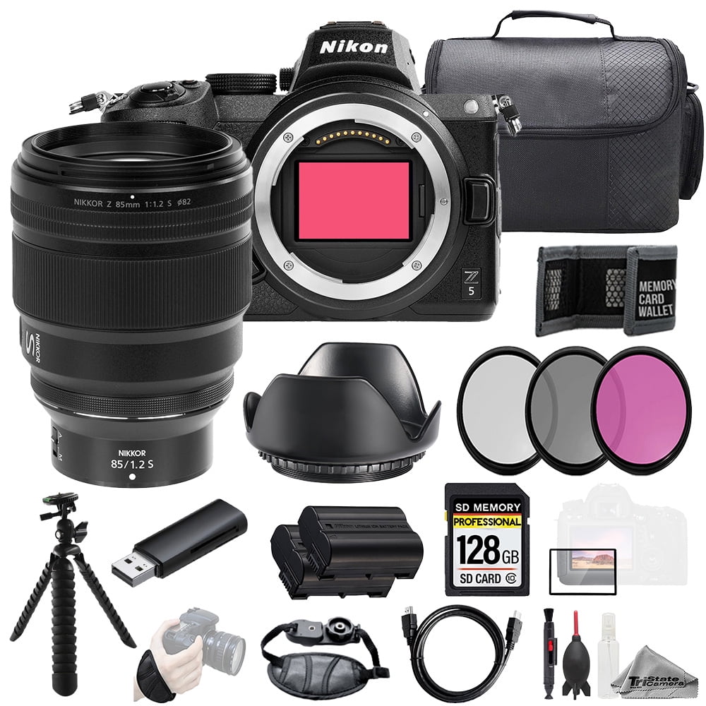 Nikon Z5 + NIKKOR Z 85mm f/1.2 S Lens 128GB + Ext Bat+ 3 PC Filter- Kit ...