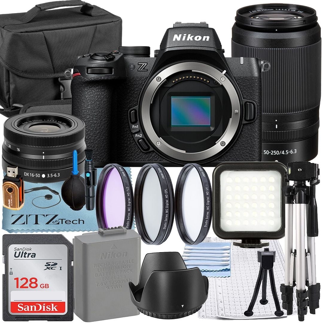 Nikon Z50 II Mirrorless Camera with 16-50mm + 50-250mm VR Lens + 128GB ...