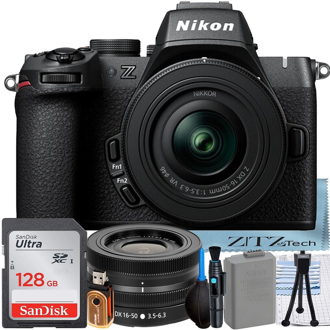 Nikon Z50 II Mirrorless Camera with NIKKOR Z DX 16-50mm VR Lens + 128GB SanDisk Memory Card ...