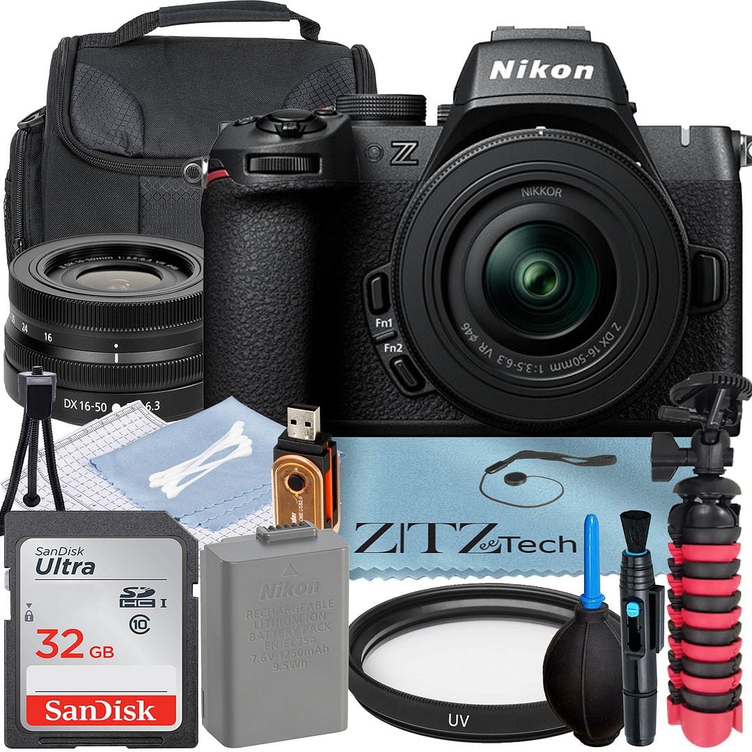 Nikon Z50 II Mirrorless Camera with NIKKOR Z DX 16-50mm VR Lens + 32GB SanDisk Memory Card + UV ...