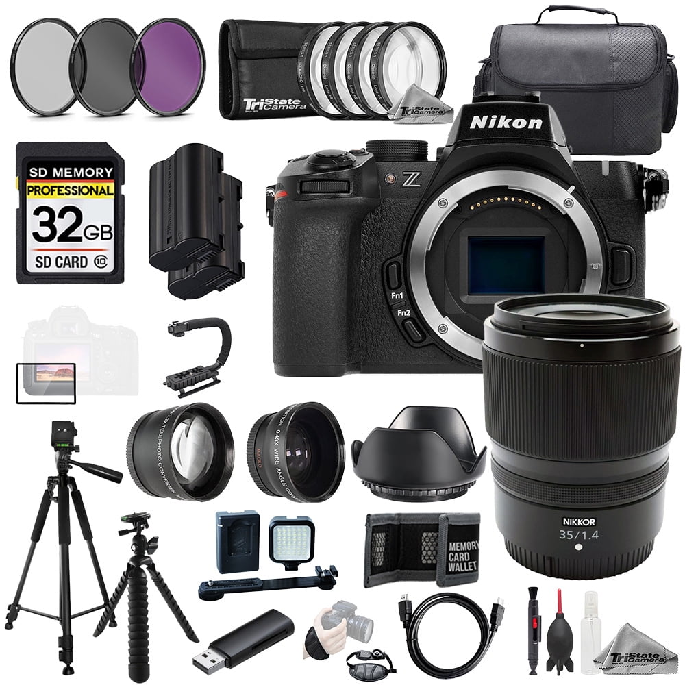Nikon Z50 II + Z 35mm f/1.4 Lens +32GB+Ext Bat+9 PC Filtr-MEGA Kit (International Version ...