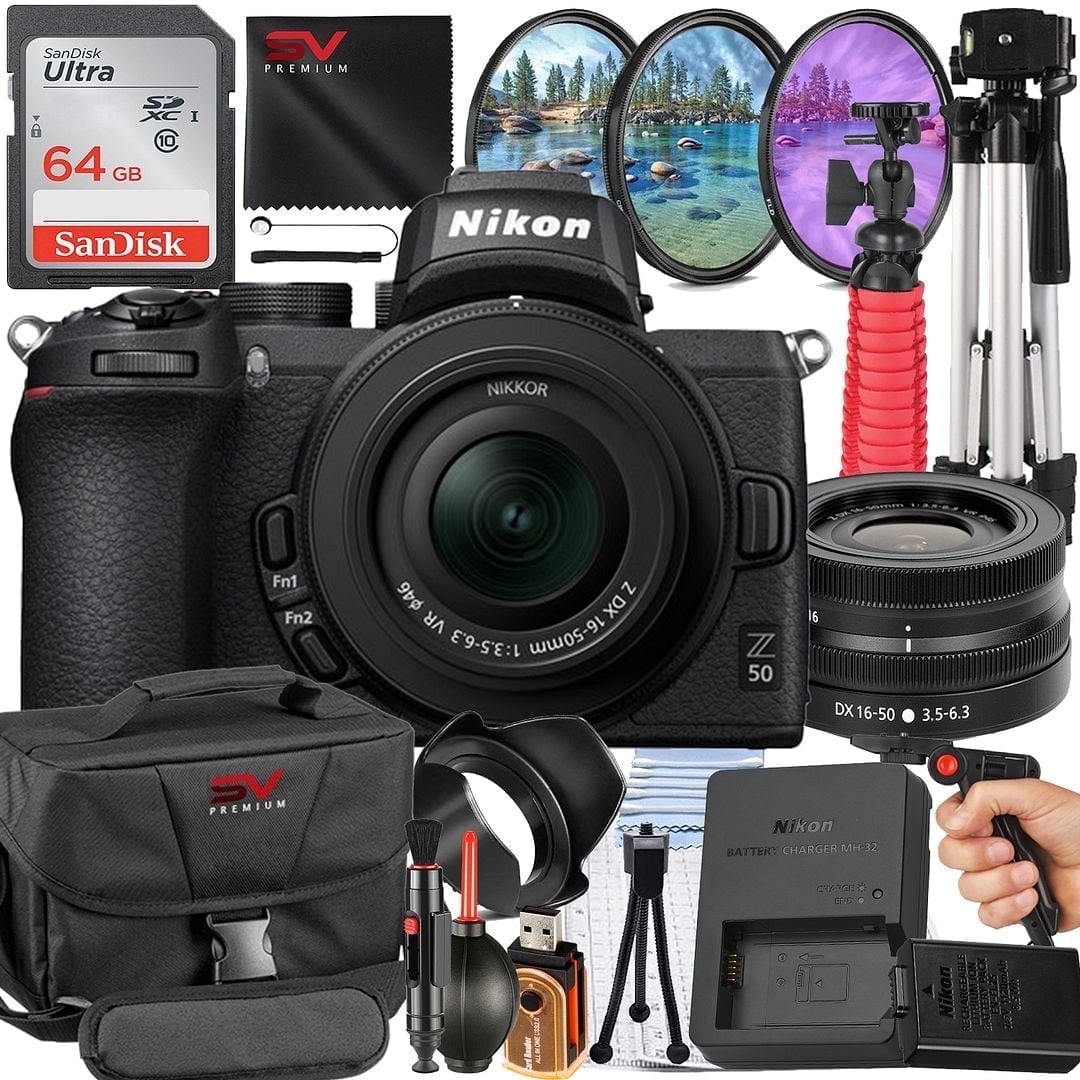 Nikon Z50 Mirrorless Camera with 16-50mm Lens + SanDisk 64GB Memory ...