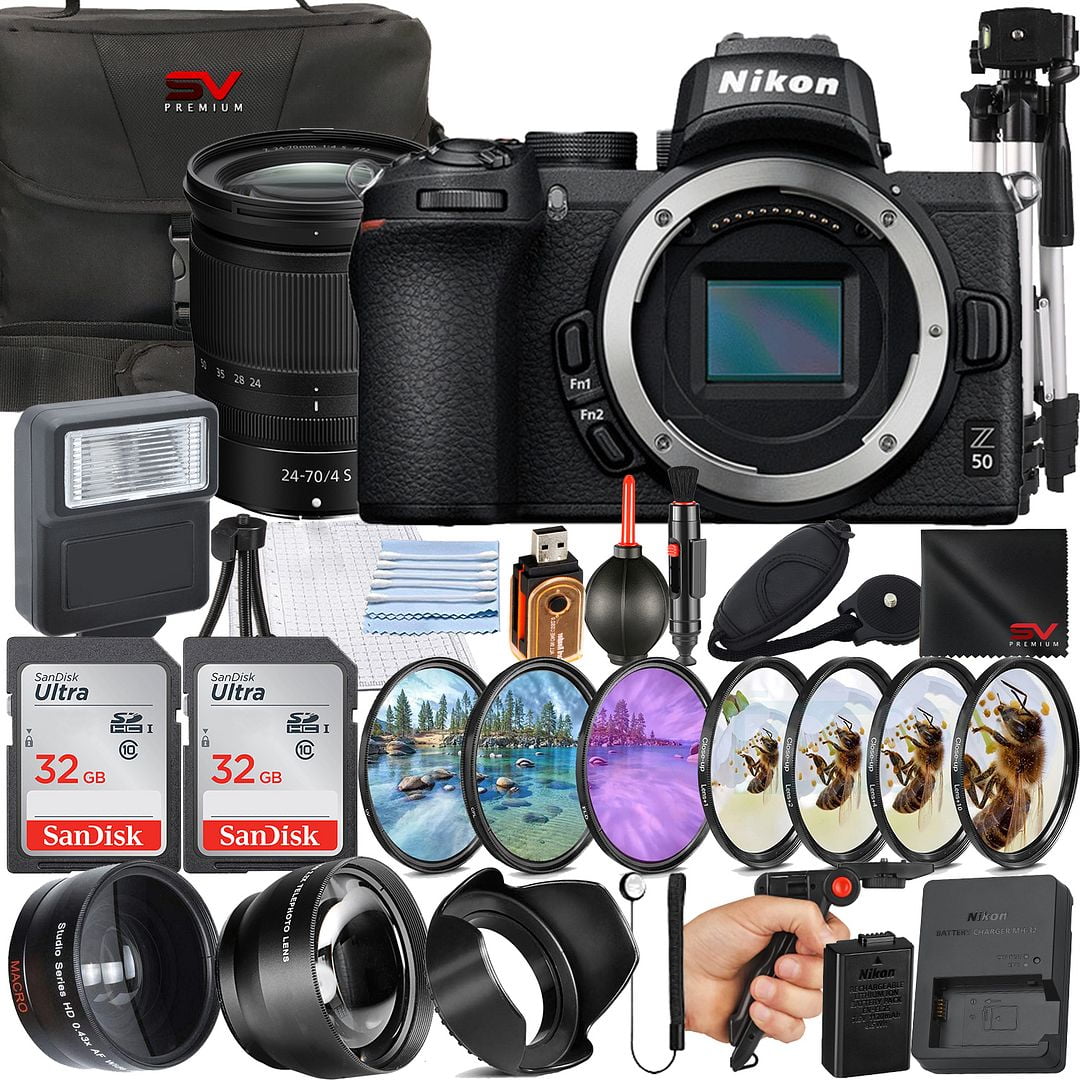 Nikon Z50 Mirrorless Camera with 24-70mm Lens + SanDisk 32GB Memory ...