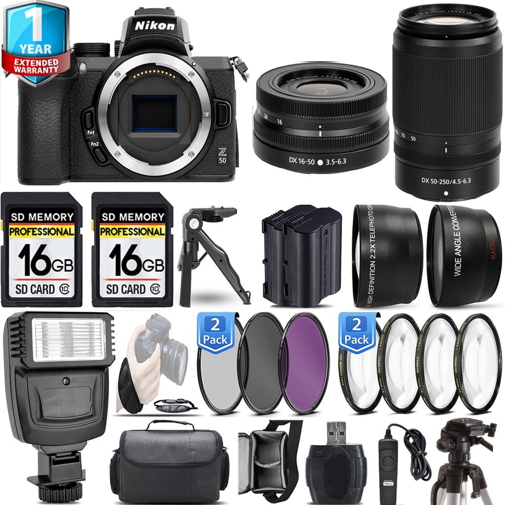 Nikon Z50 Mirrorless Camera with Wide Angle Lenses, 50-250mm & 16-50mm ...